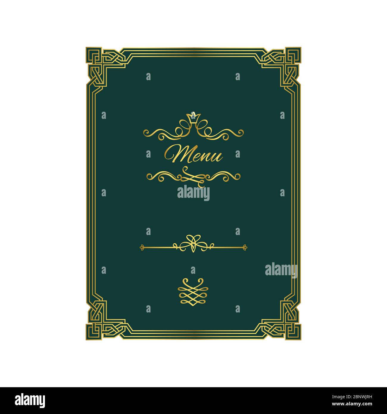 Vintage gold frame on calligraphic Stock Vector Images - Alamy