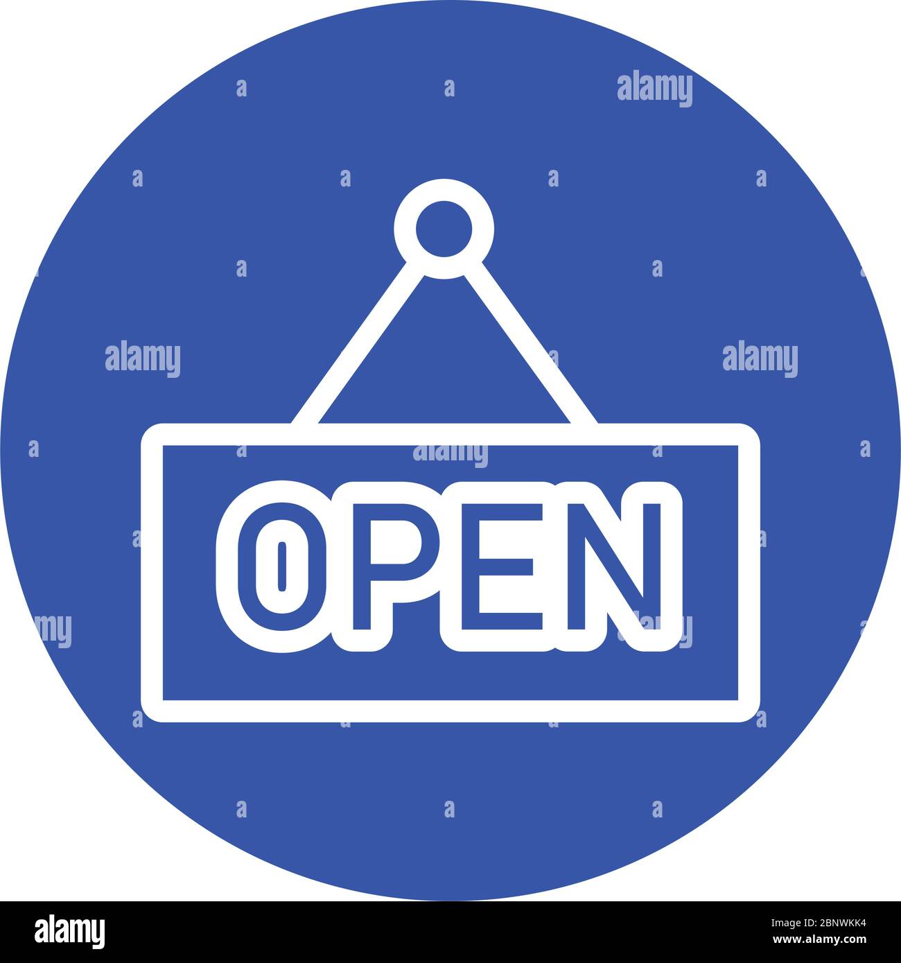open store label hanging block style Stock Vector Image & Art - Alamy