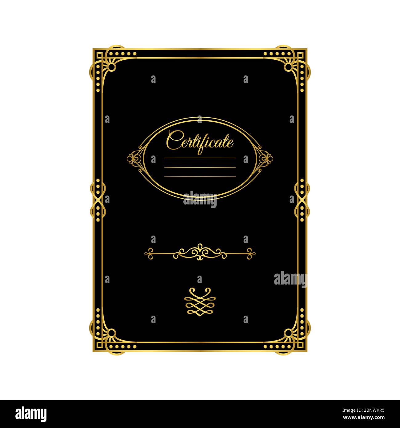 Certificate Outline Black