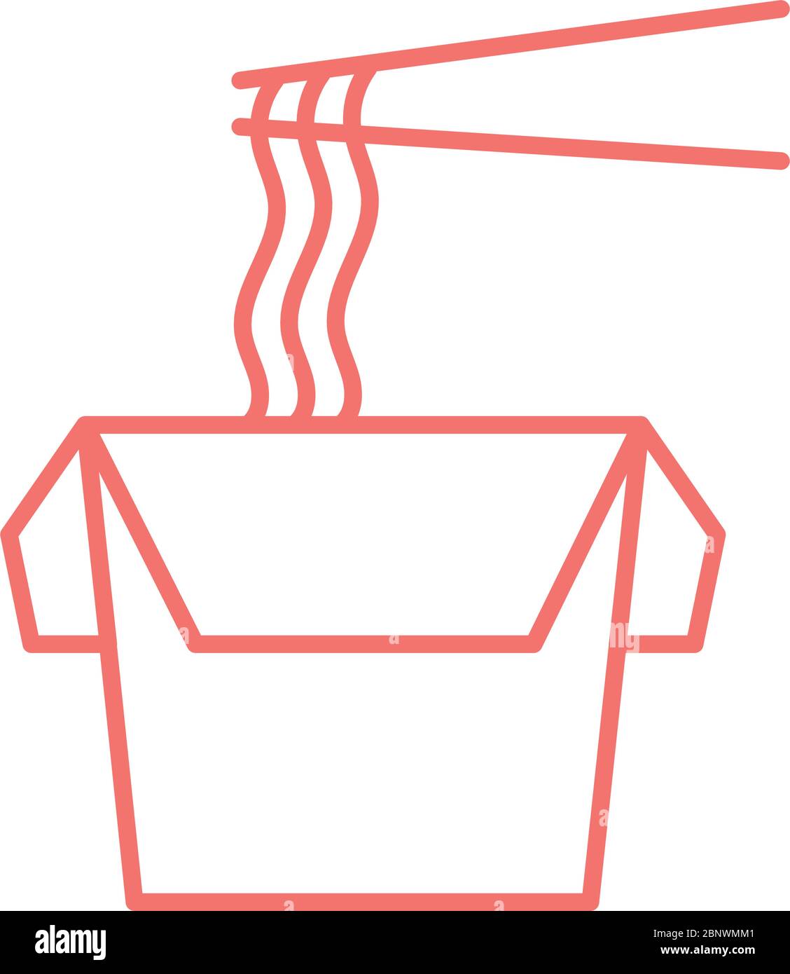 chinese noodles box line style icon vector design Stock Vector Image ...