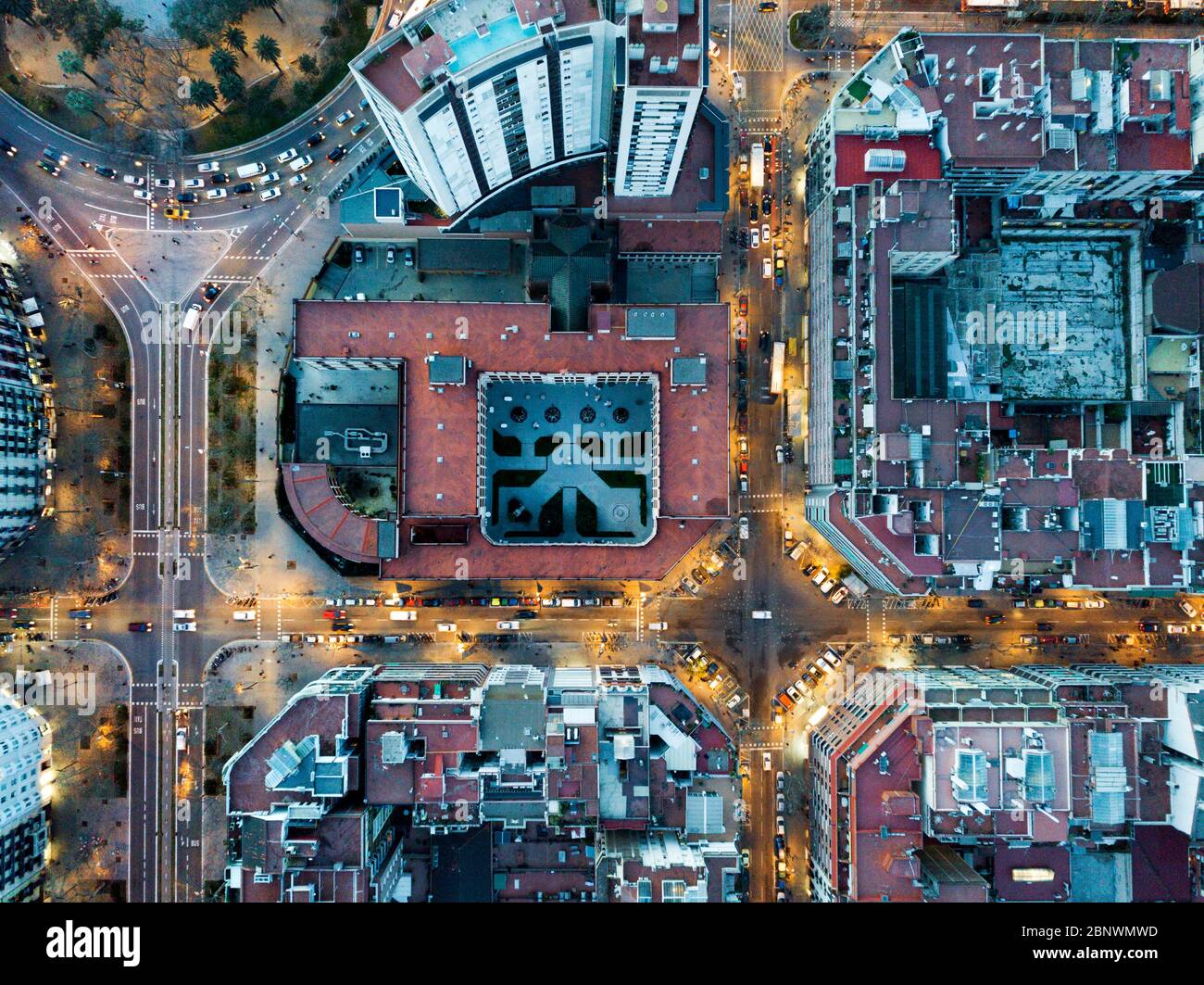 Eixample and Sant Marti aerial view Barcelona Catalonia Spain Stock ...