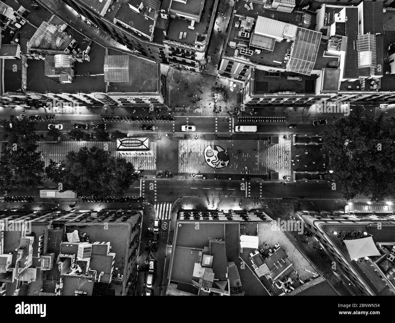 Aerial view of la rambla of barcelona hi-res stock photography and ...