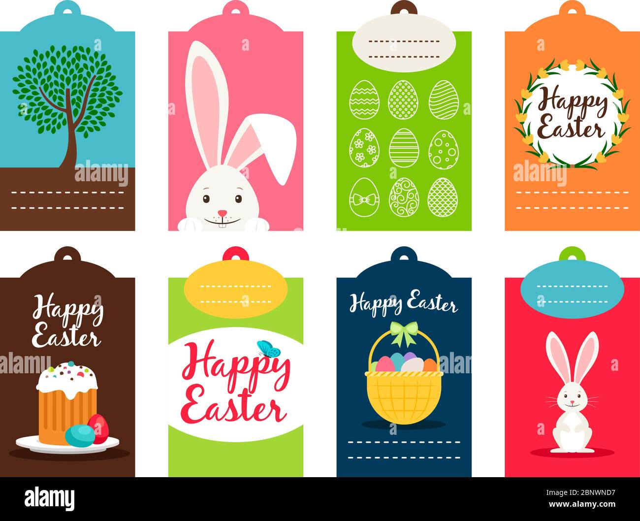 Easter tag collection vector illustration. Ostern celebration tags ...