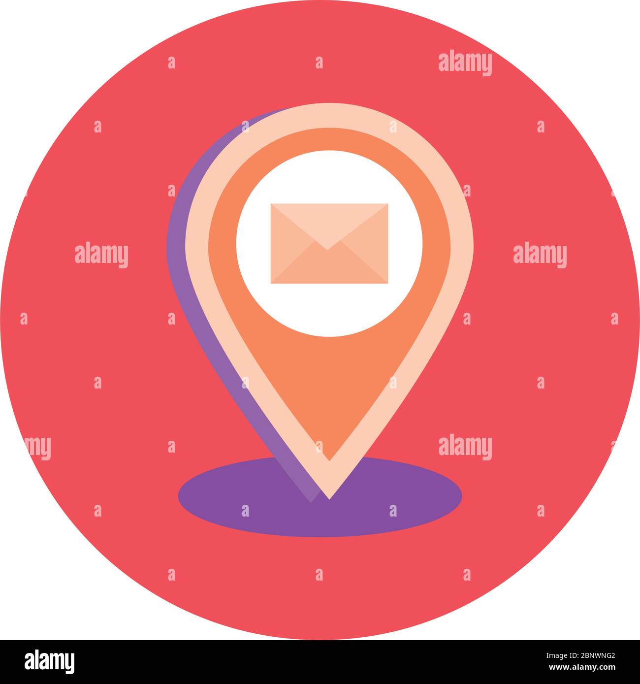 pin location with envelope mail block style Stock Vector Image & Art ...
