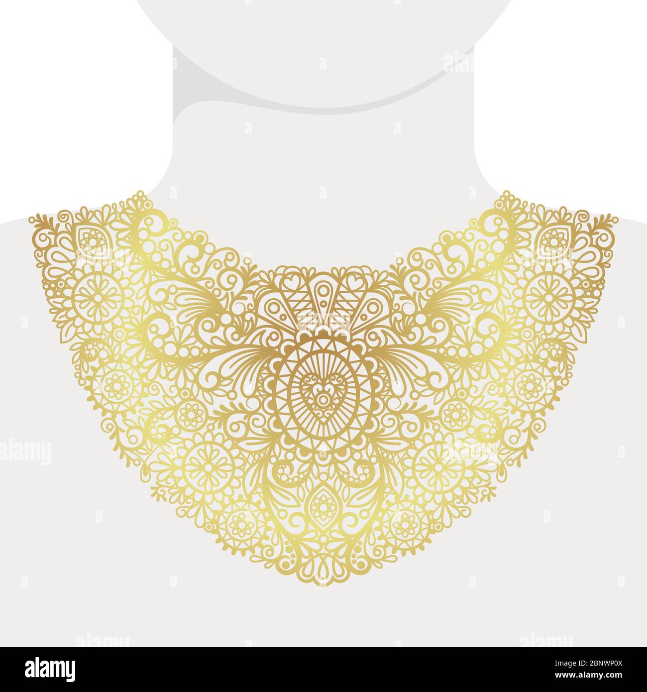 Fashion decorative golden neck print, vector illustration Stock Vector ...
