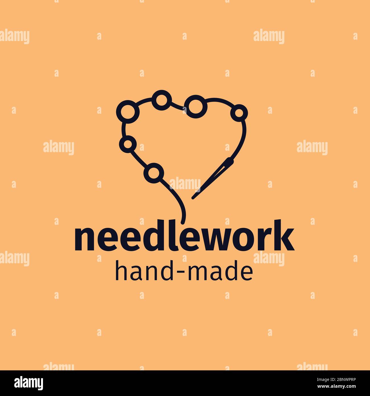 Needlework handmade thin line icon. Colorful logo design. Vector ...