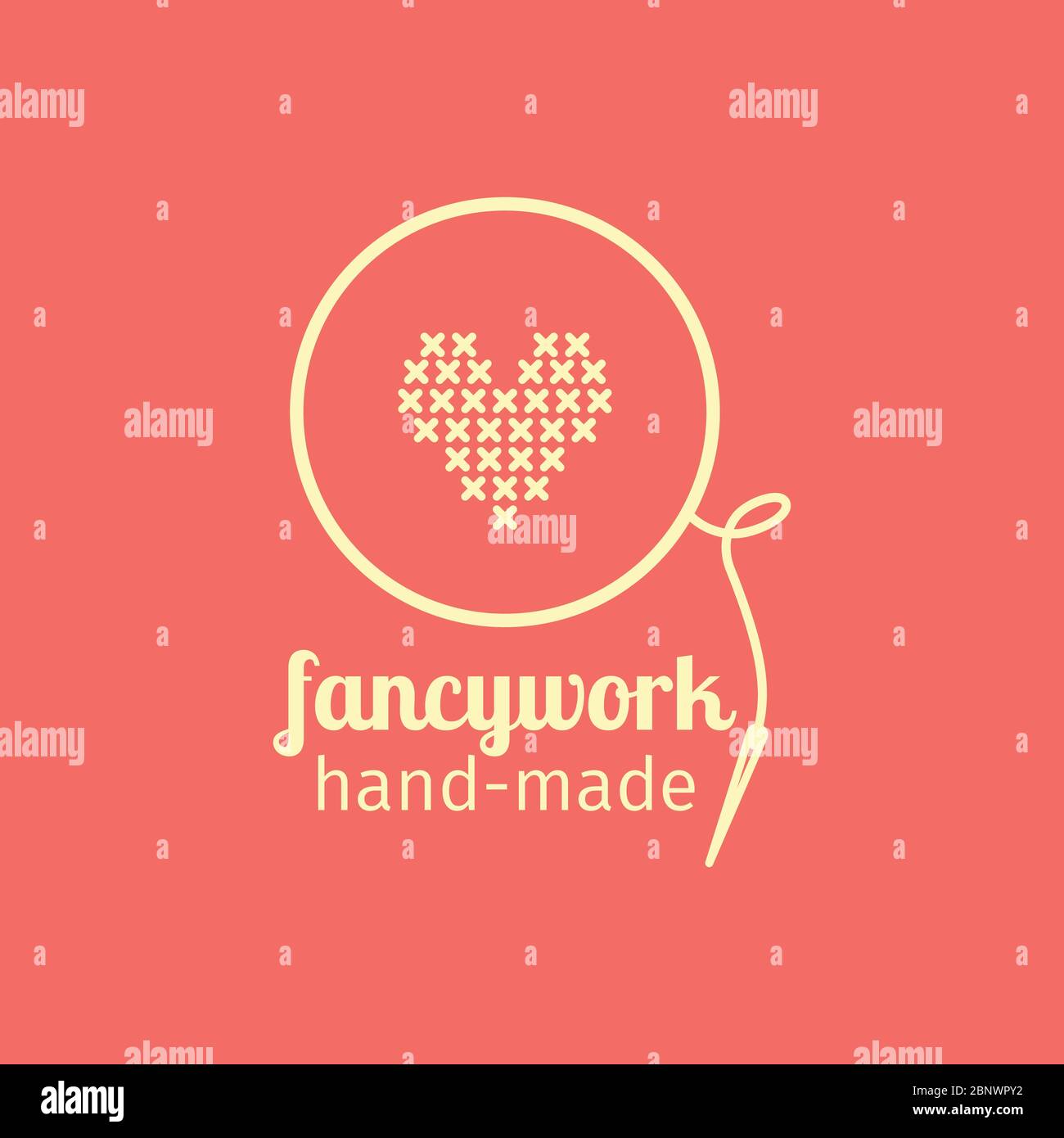 Fancywork handmade thin line icon. Colorful logo vector design Stock ...