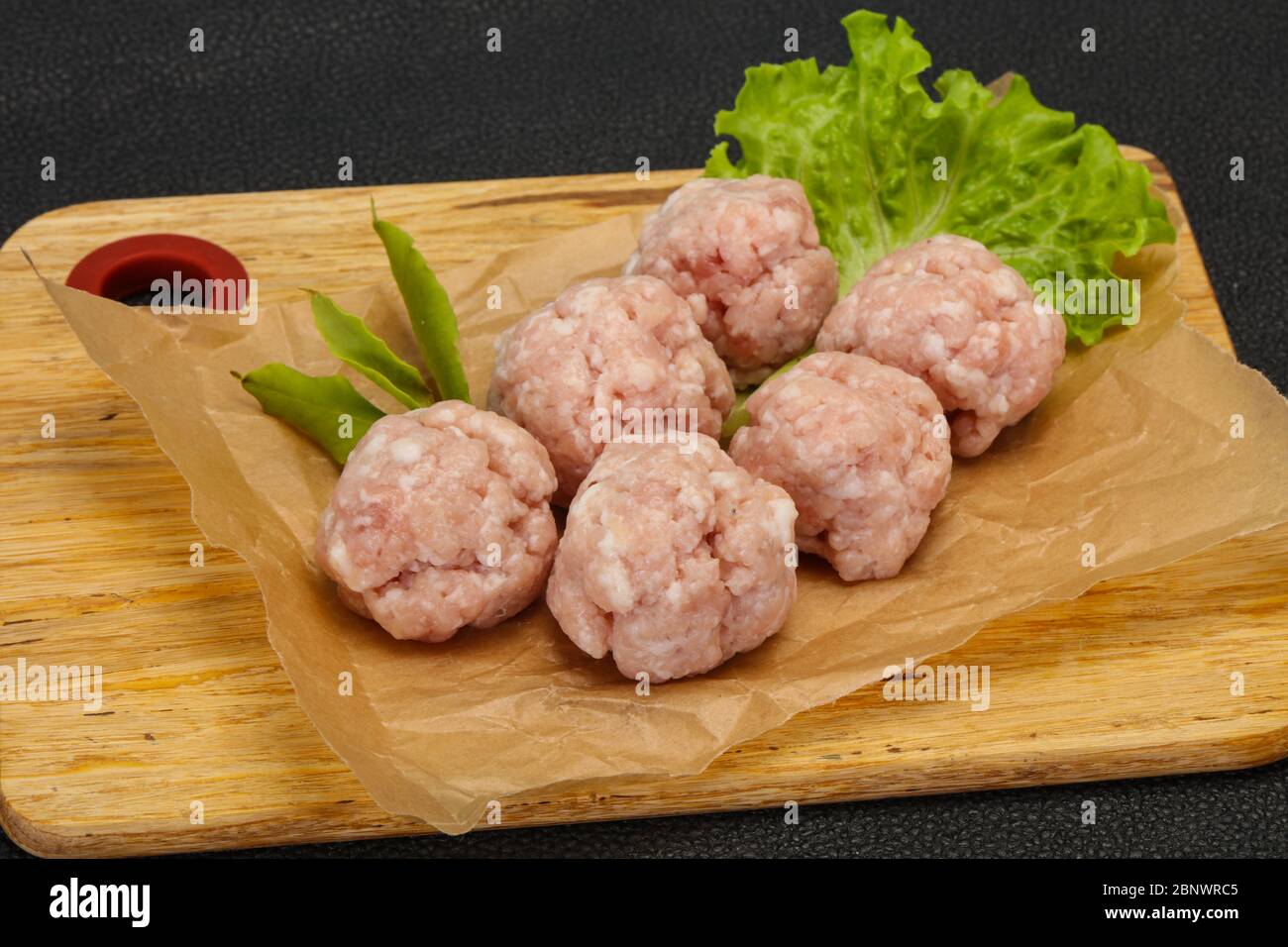 Homemade raw pork minced meatball ready for cooking Stock Photo - Alamy