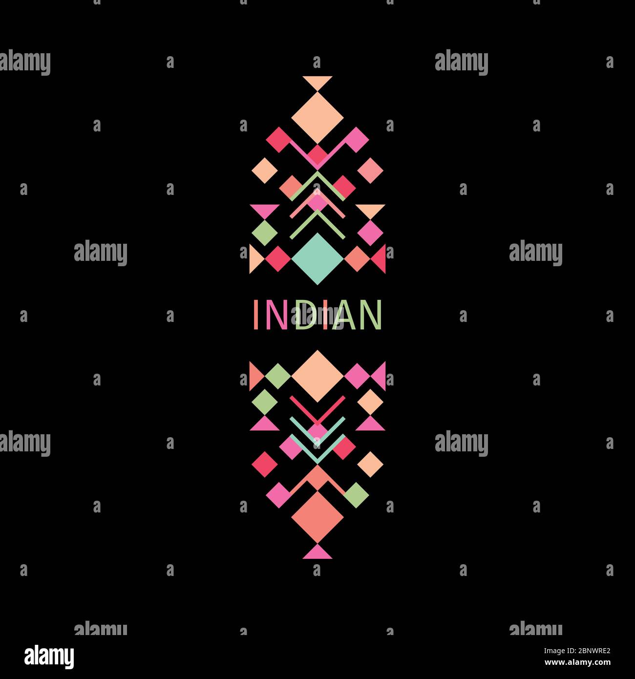 Indian colorful logo with geometric shapes. Vector illustration Stock ...