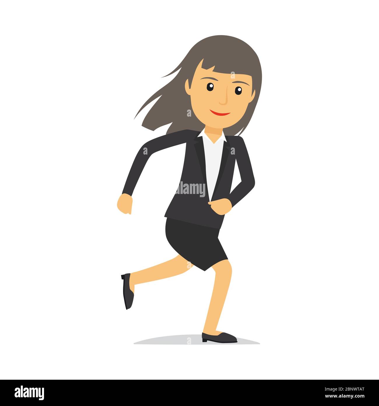 Cartoon Businesswoman Running