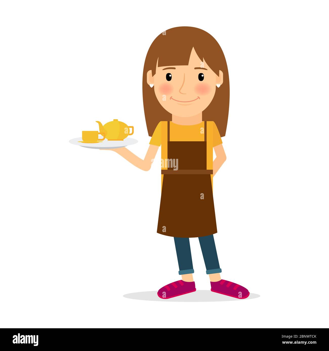 People occupation character. Waitress vector illustration on white ...