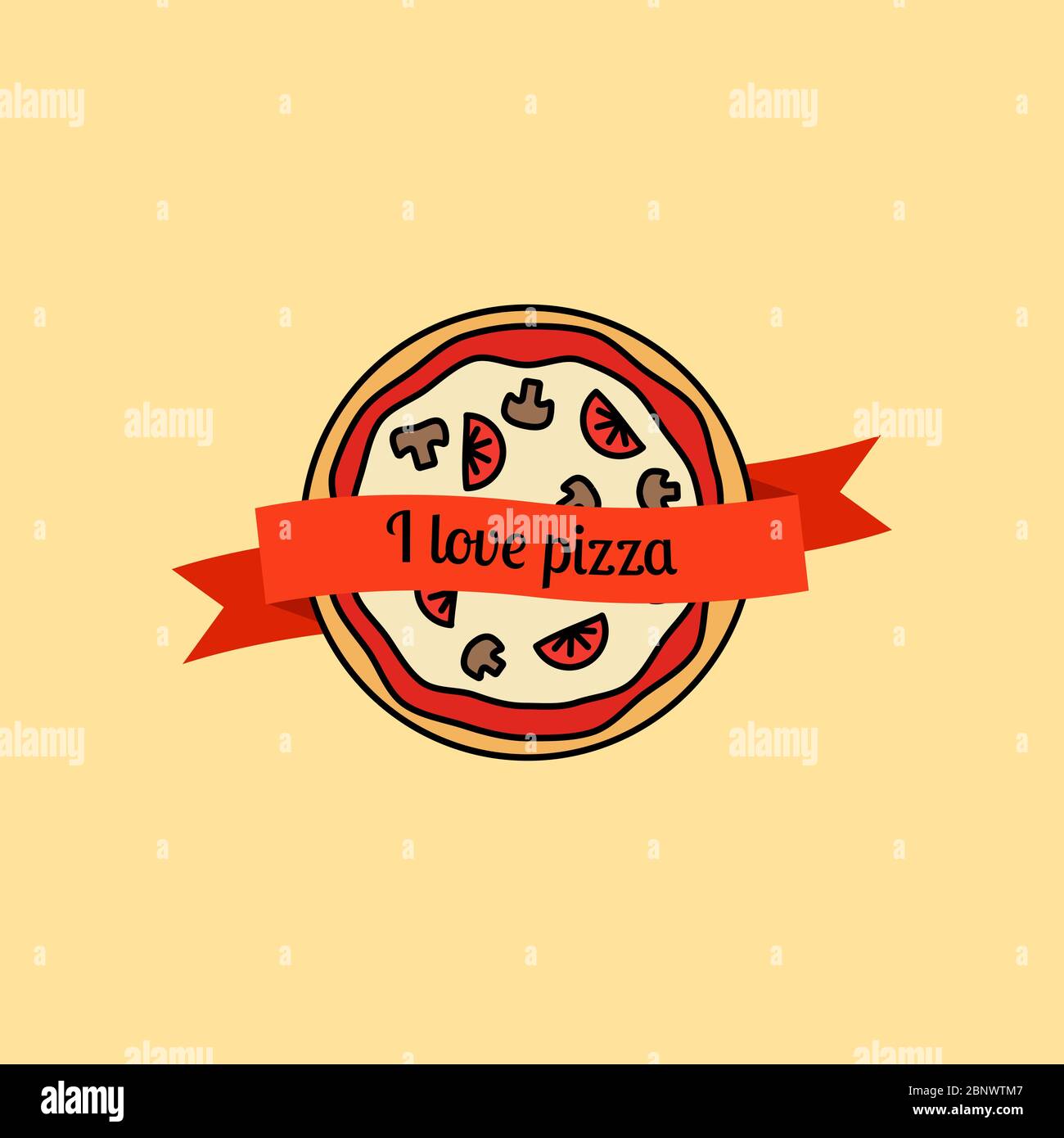 Cartoon italian pizza ingredients hi-res stock photography and images ...