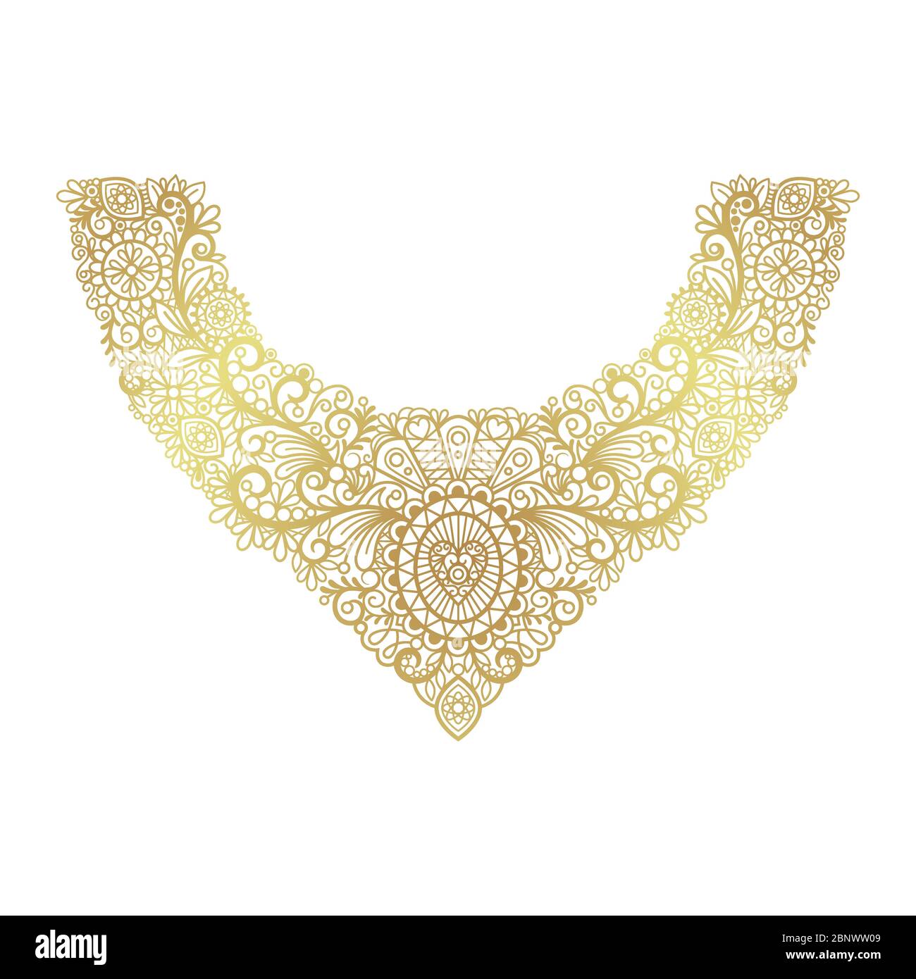 Golden neck print vector floral design for fashion Stock Vector Image ...