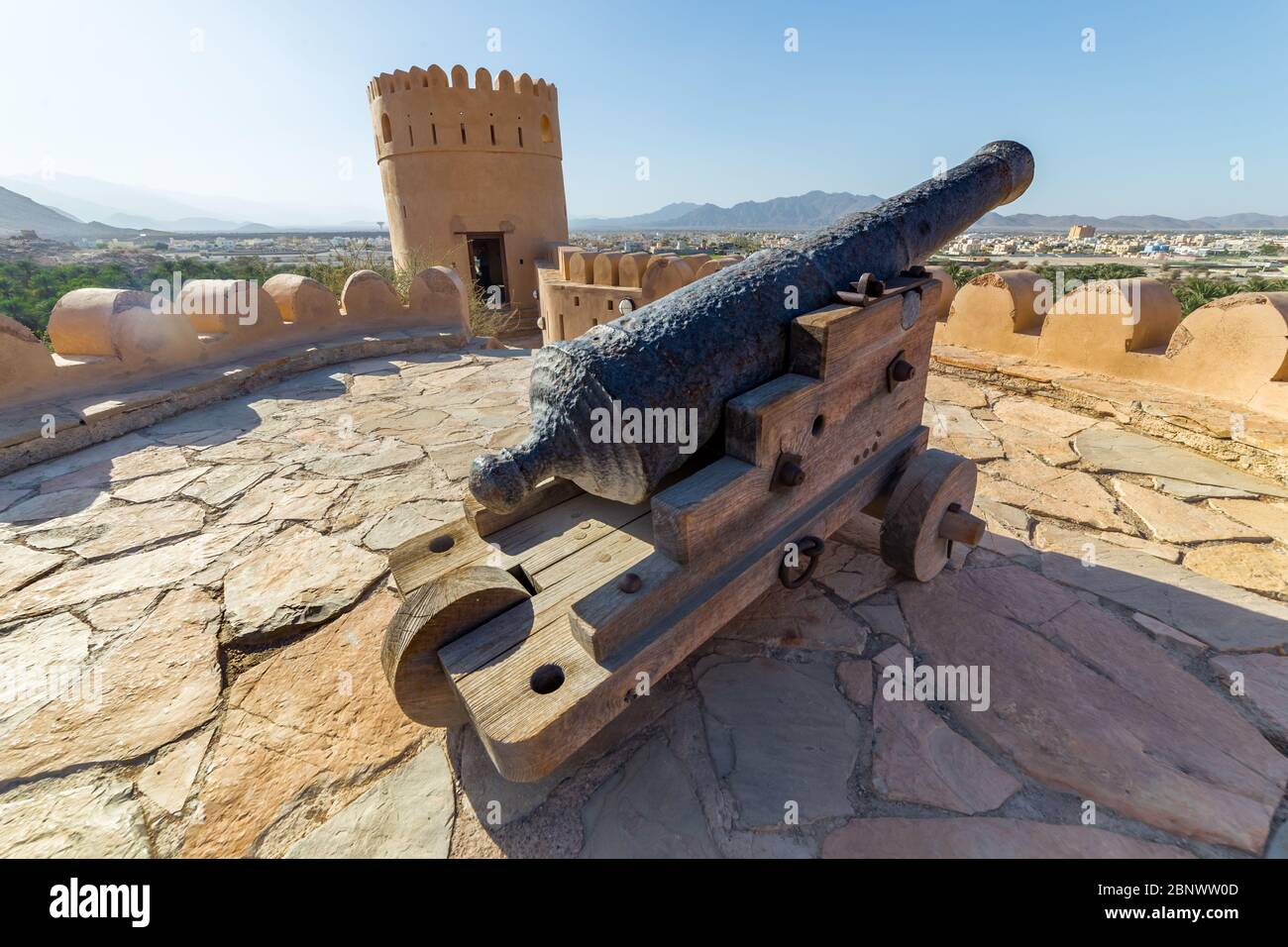 NAKHAL, OMAN - NOVEMBER 29, 2017: view of Nakhal Fort, in Nakhal, Oman ...