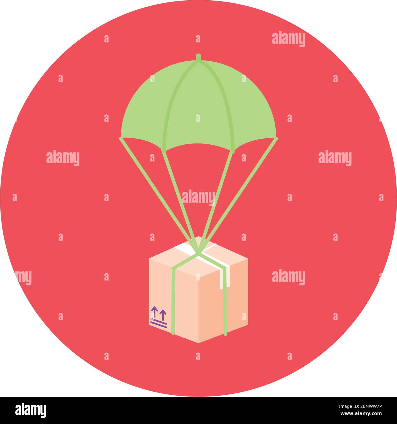 box in parachute delivery service block style Stock Vector Image & Art ...