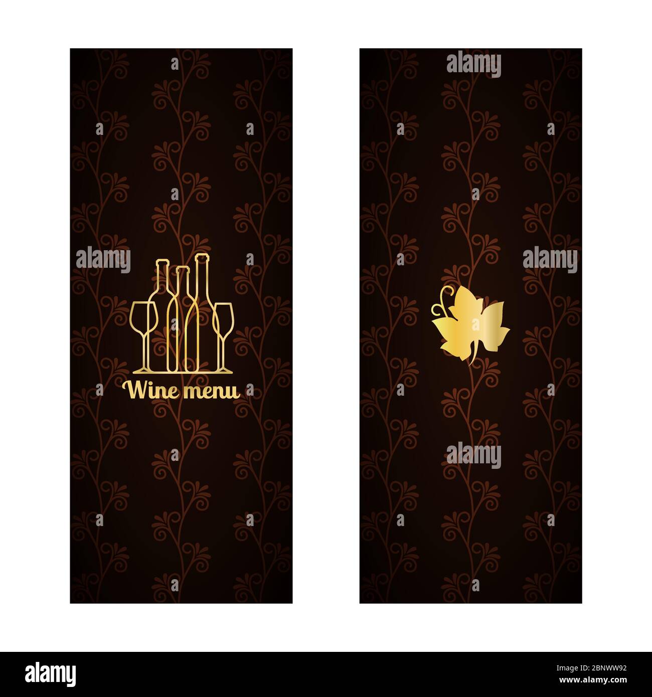 Decorative menu design with wine, vertical vector illustration Stock ...