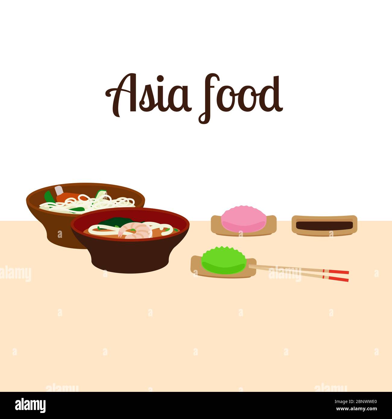 Asia food and chopstick logo. Vector illustration Stock Vector Image ...