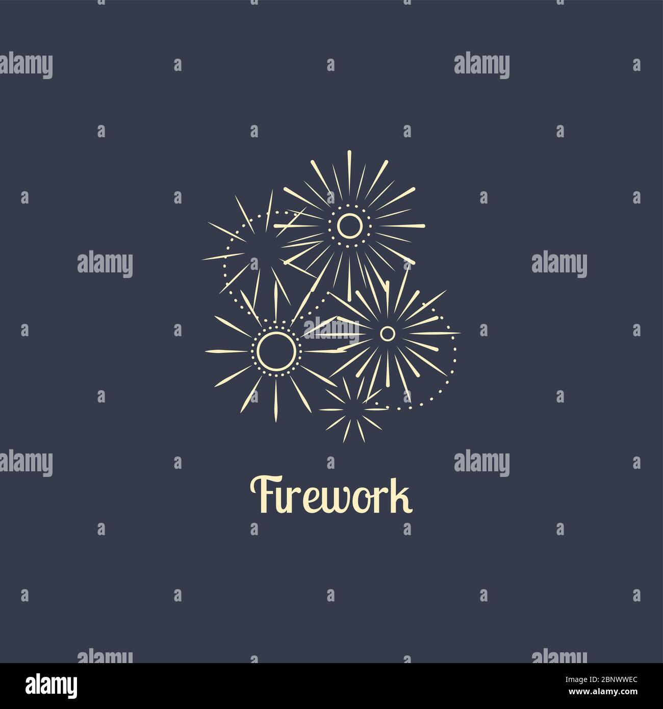 Firework company logo design on the dark background. Vector ...