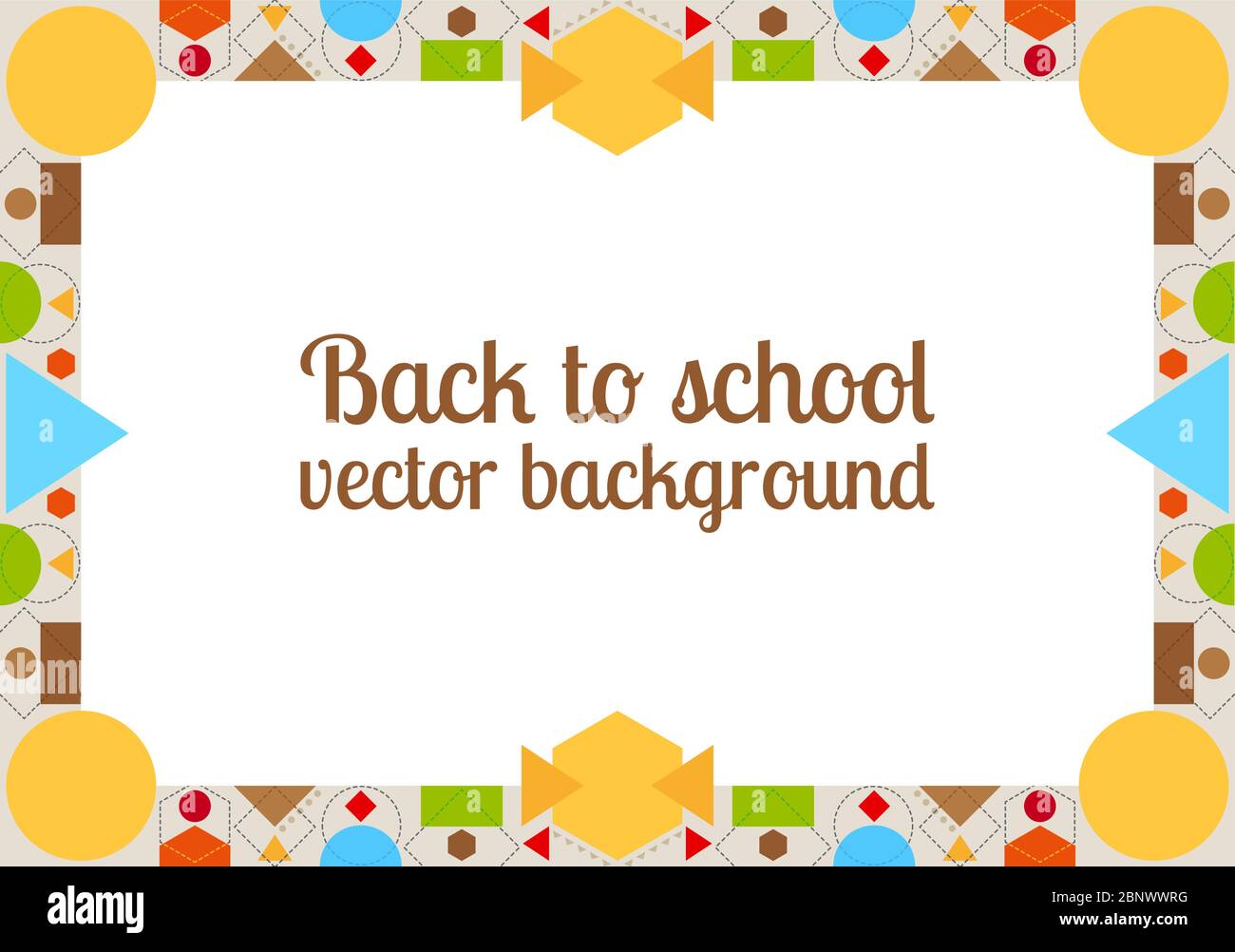 Back to school geometric vector background with frame Stock Vector ...