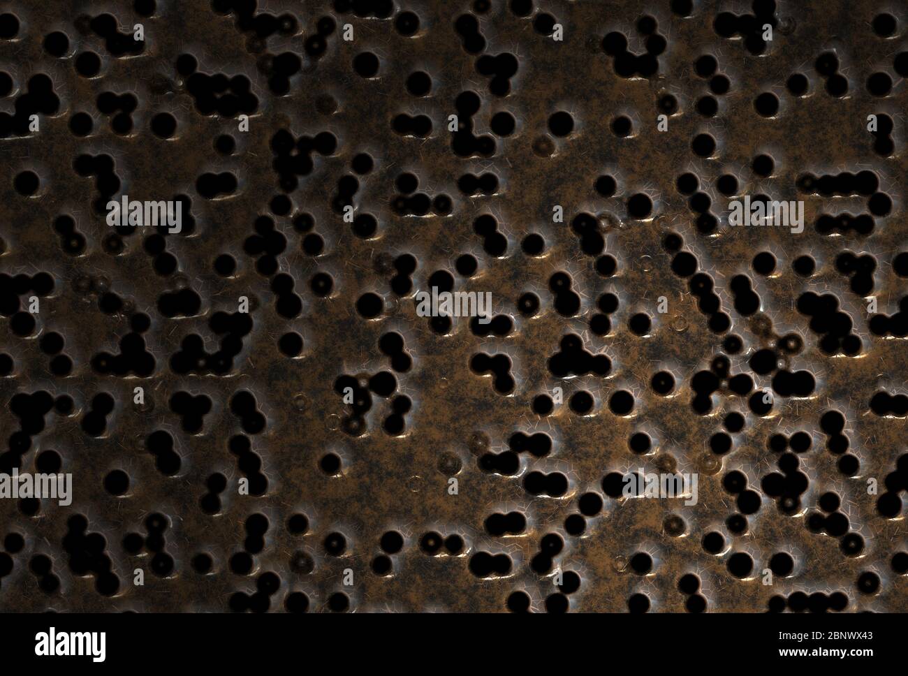 many bullet holes in metal steel plate Stock Photo - Alamy