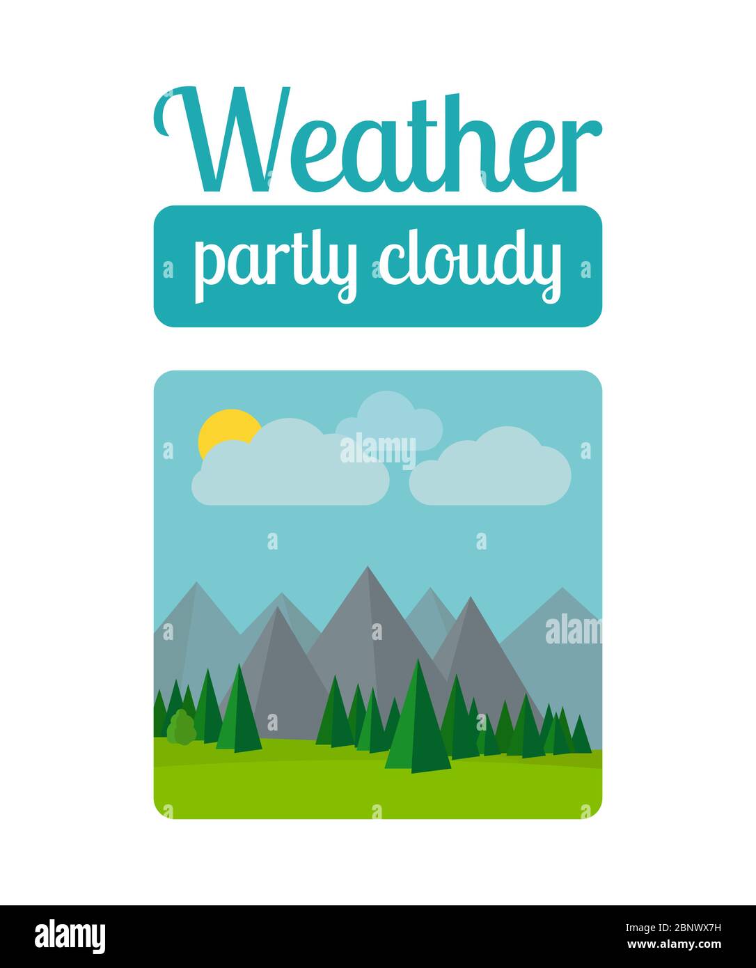 Weather illustration in flat style vector. Partly cloudy Stock Vector ...