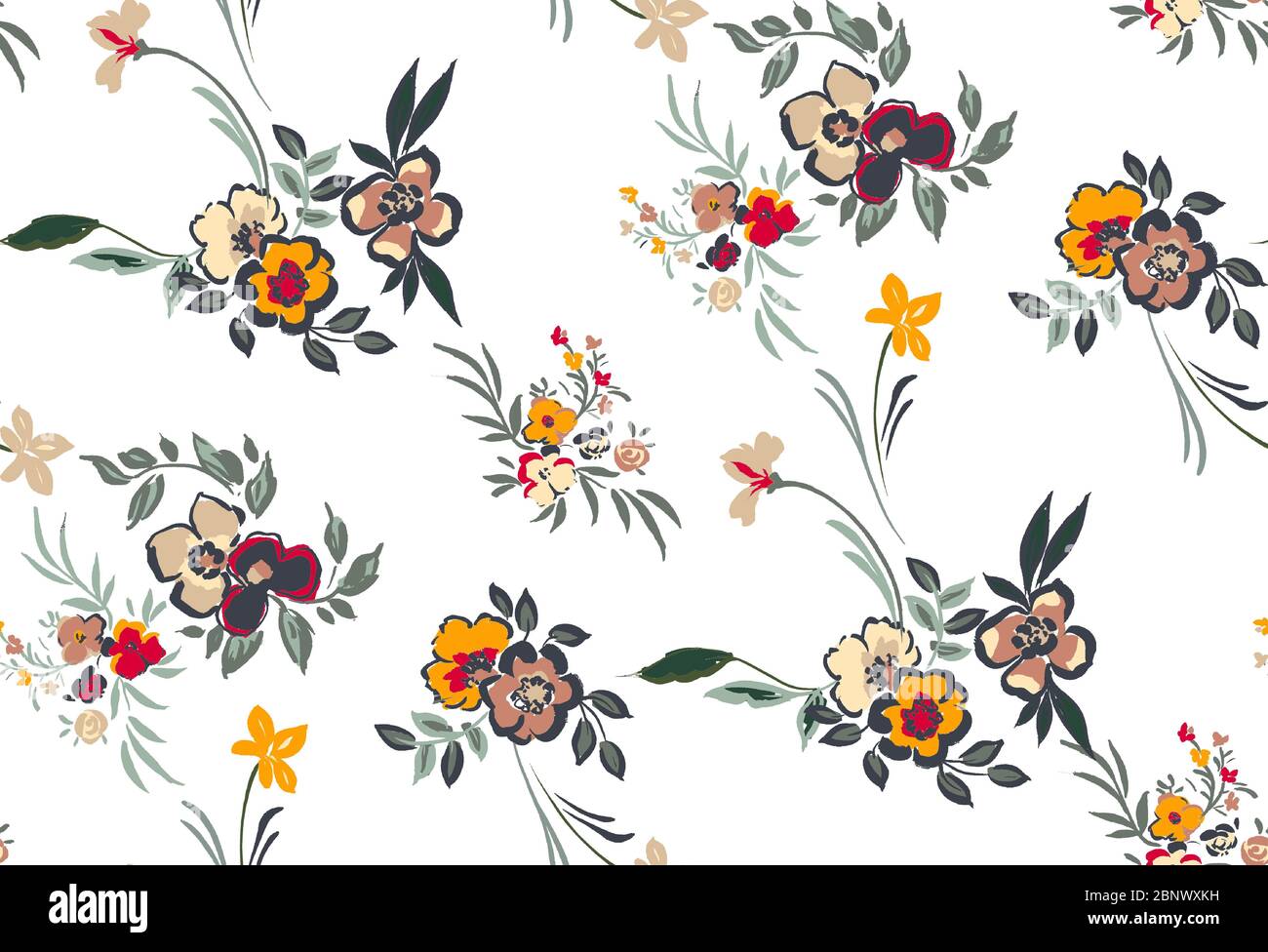 Colorful seamless floral pattern. Design for home decor, fabric, carpet ...