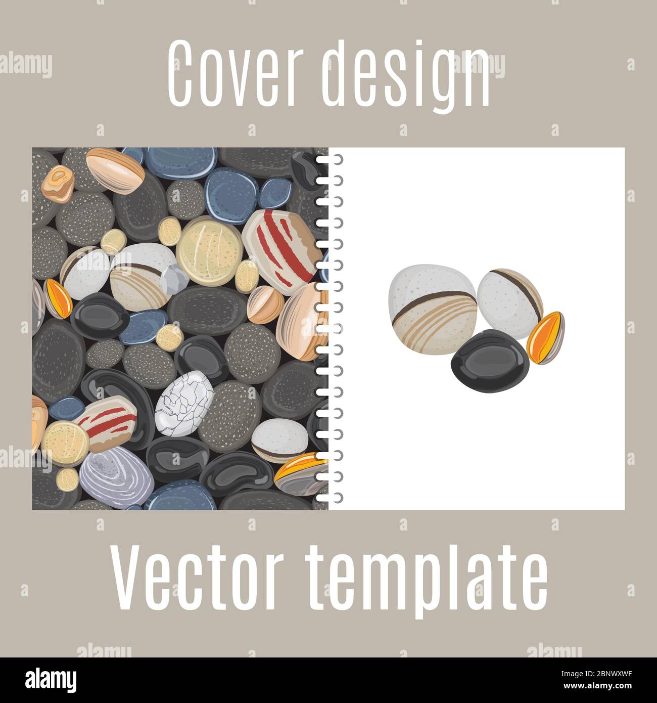 Beautiful pebbly beach Stock Vector Images - Alamy