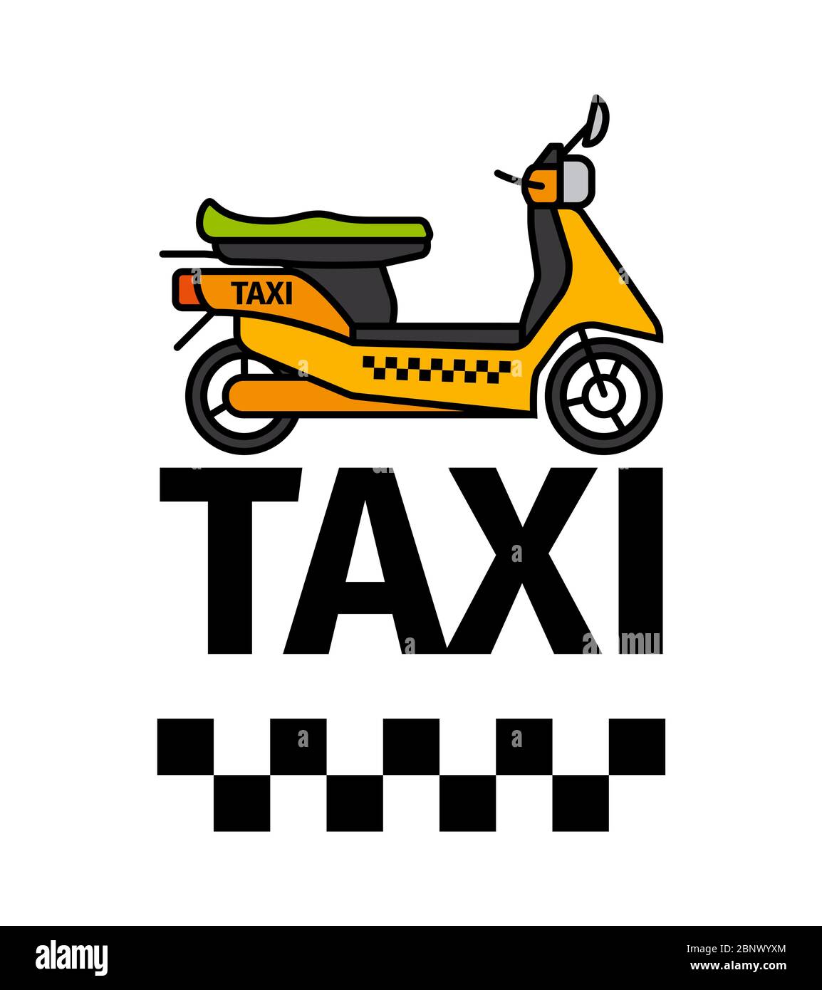 Scooter taxi transport, advertising poster, vector illustration Stock ...