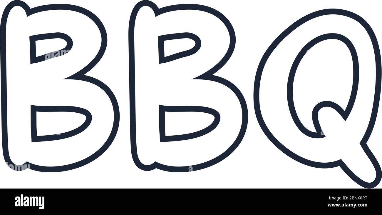 bbq word lettering line style Stock Vector Image & Art - Alamy