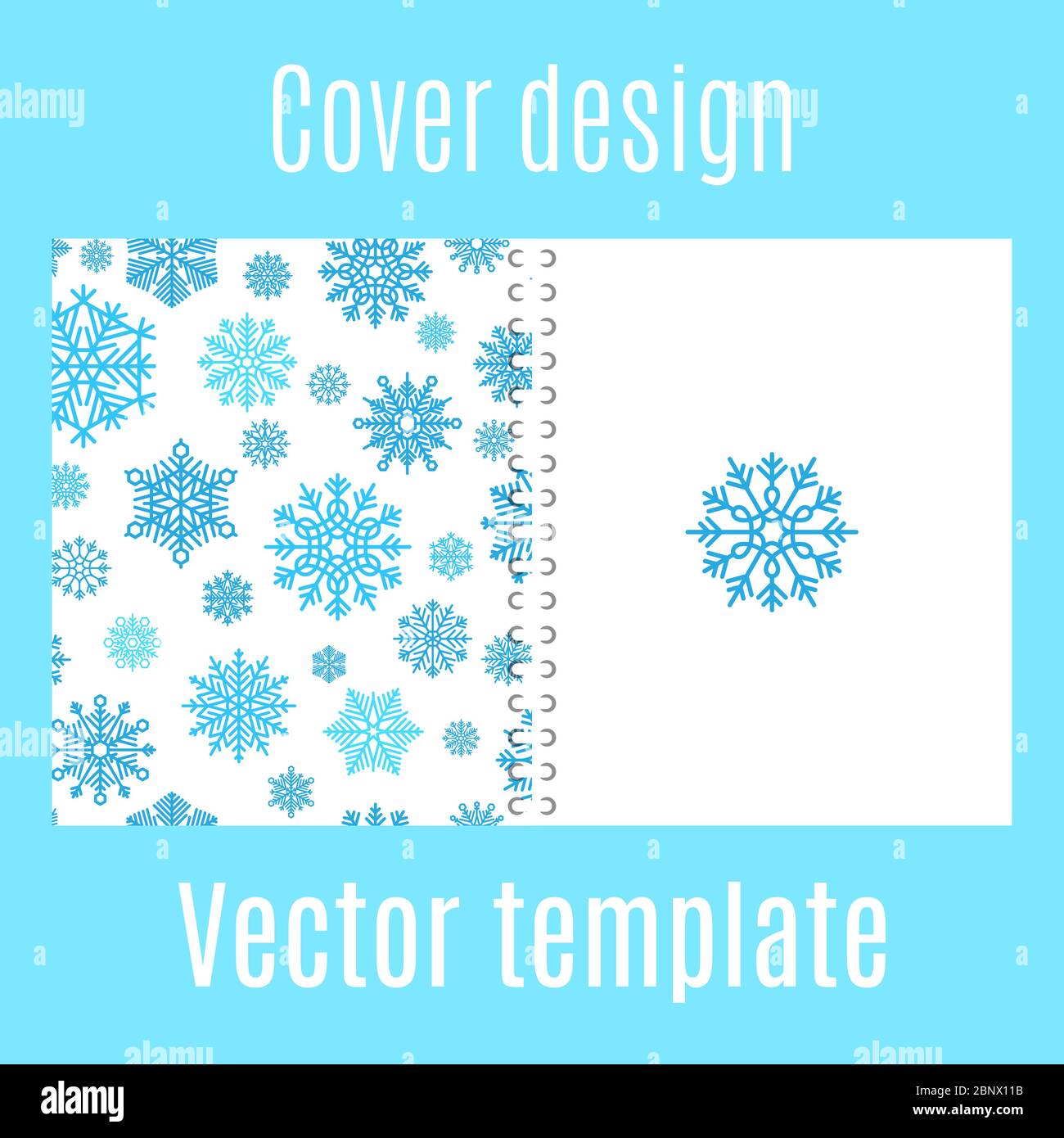 Cover design for print with winter snowflake pattern. Vector ...