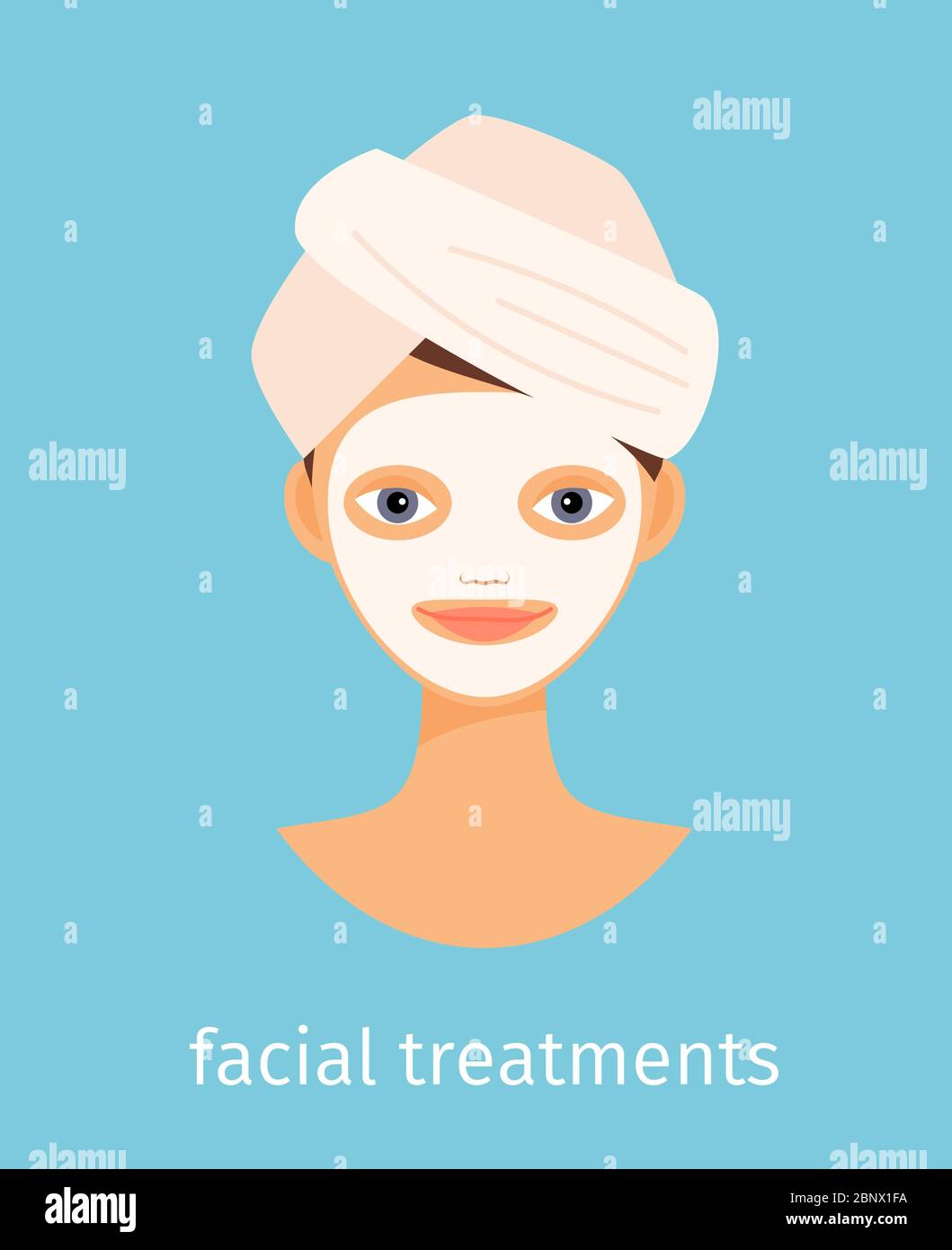 Woman blue facial mask Stock Vector Images - Alamy