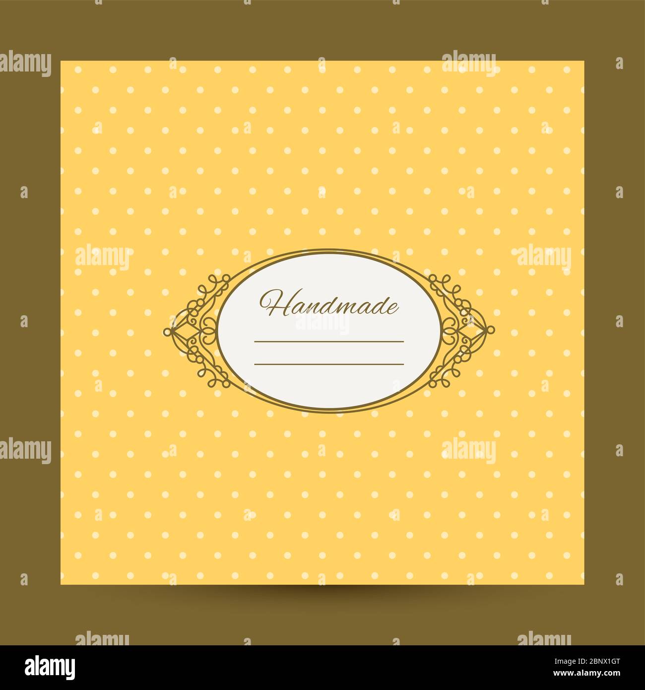 Cover design for handmade album with decorative frame and yellow ...