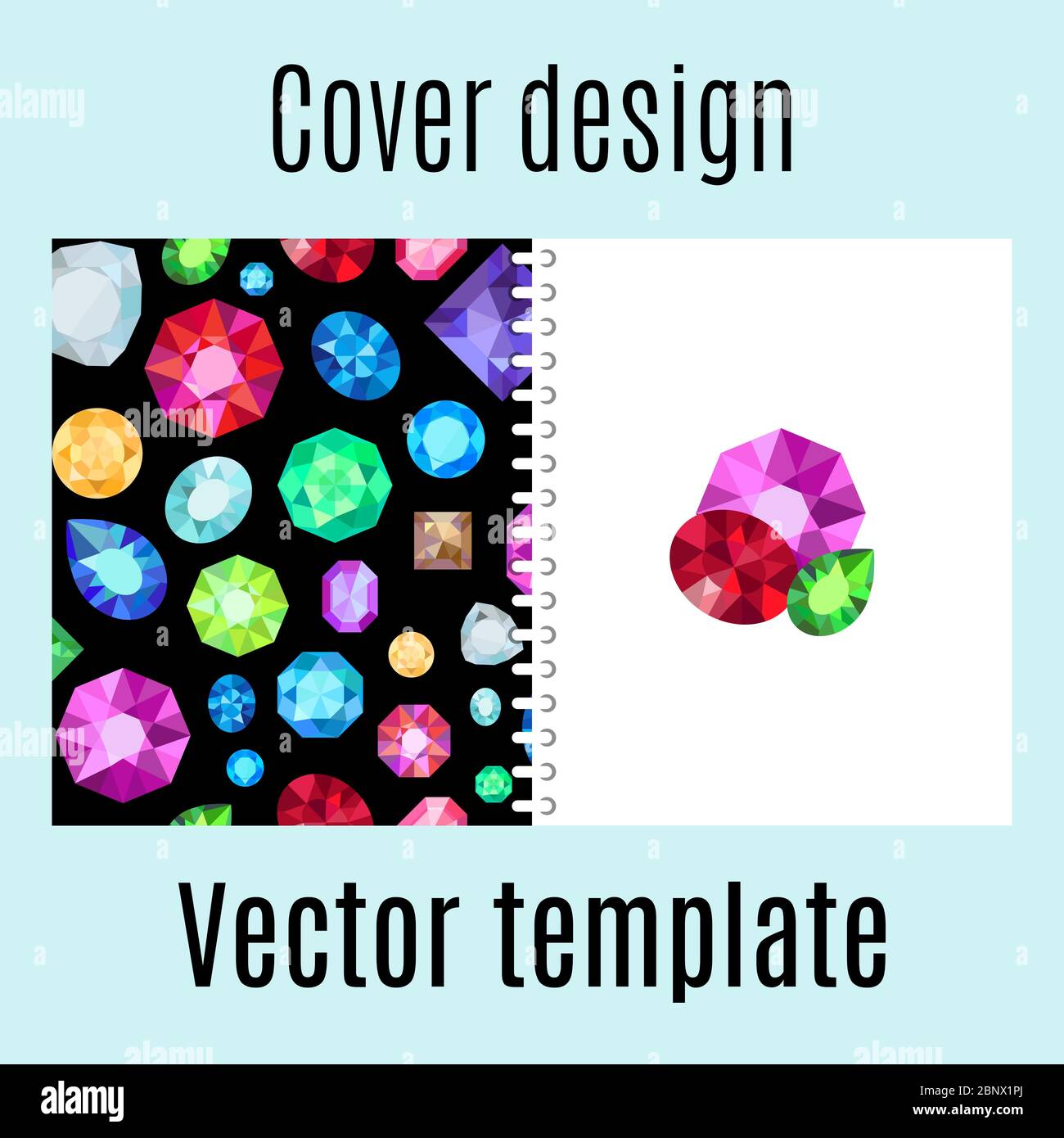 Cover design for print with jewels gem pattern. Vector illustration ...