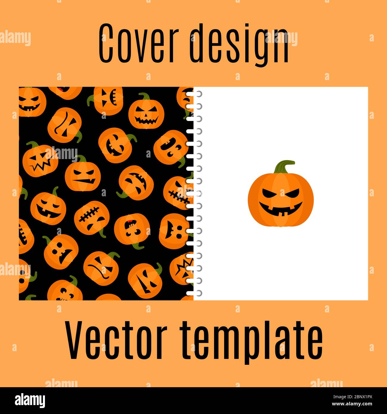 Cover design for print with pumpkin autumn harvest pattern. Vector ...