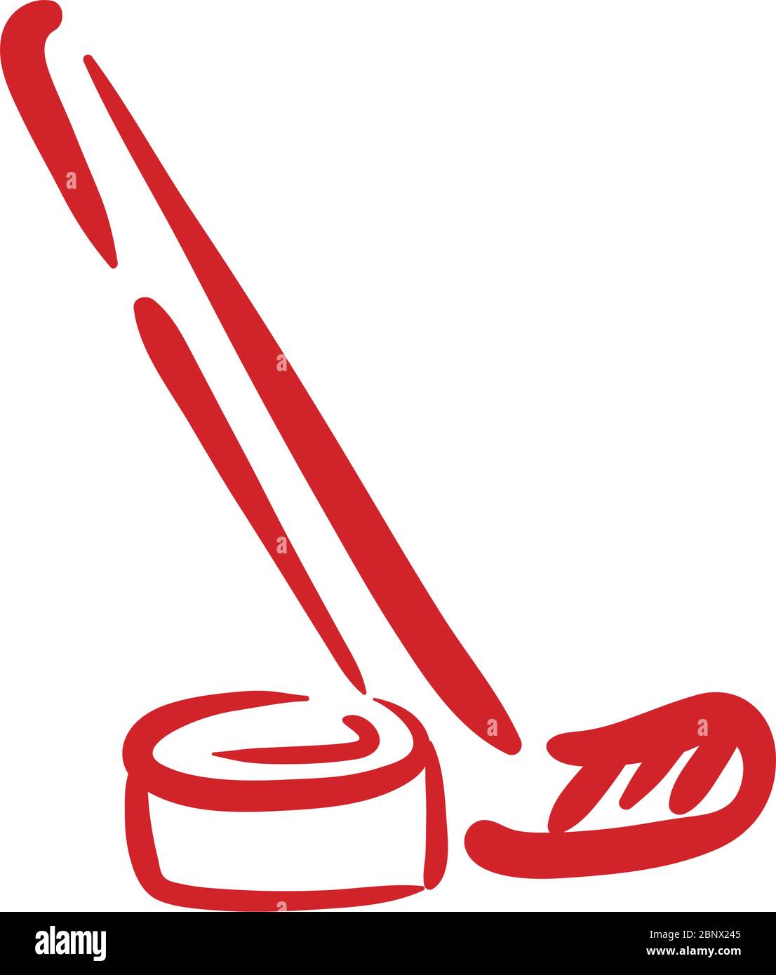 hockey club and disk hand draw style icon Stock Vector Image & Art - Alamy