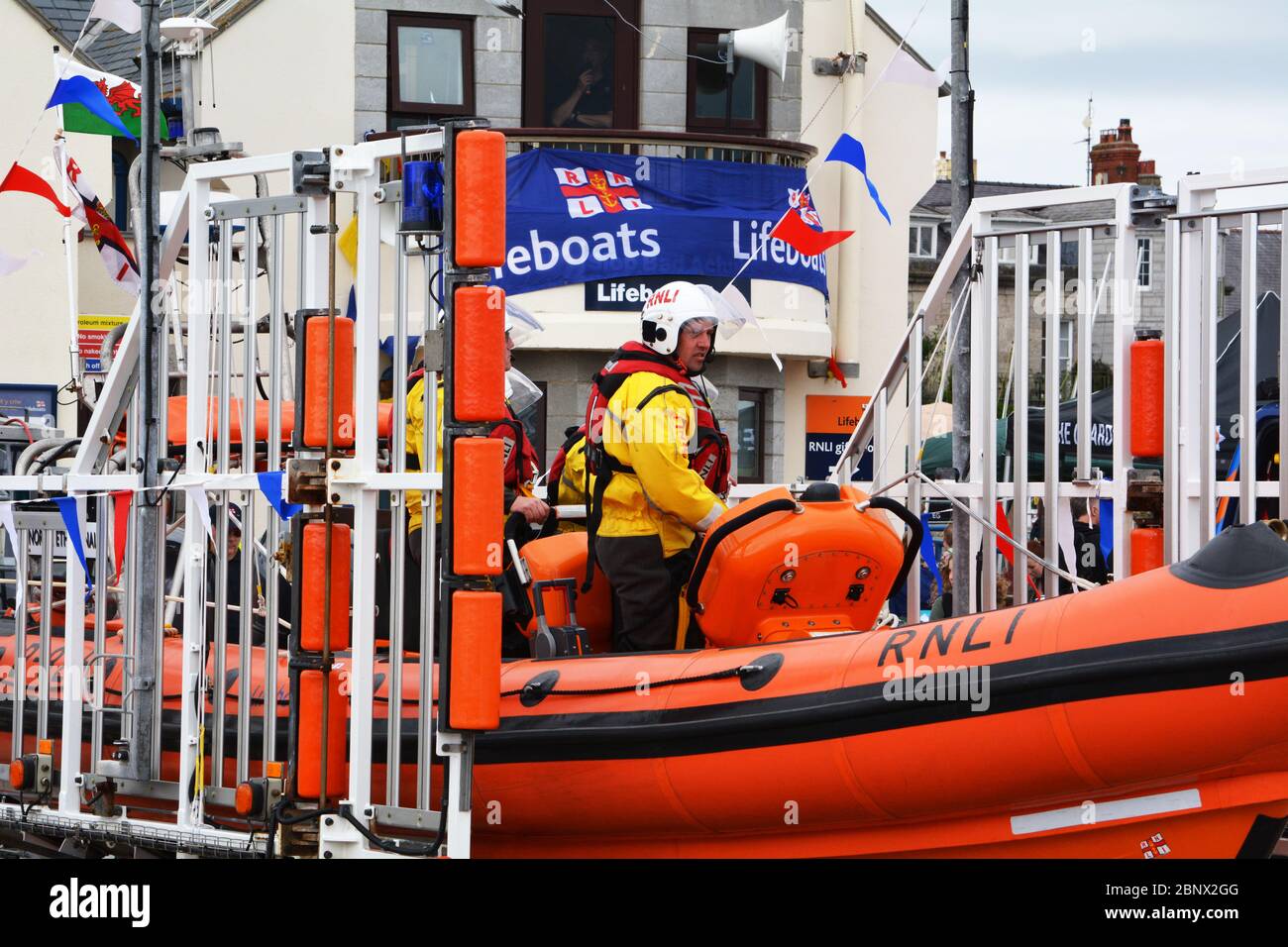 Beaumaris Atlantic 85 lifeboat on Anglesey gets ready to launch on ...