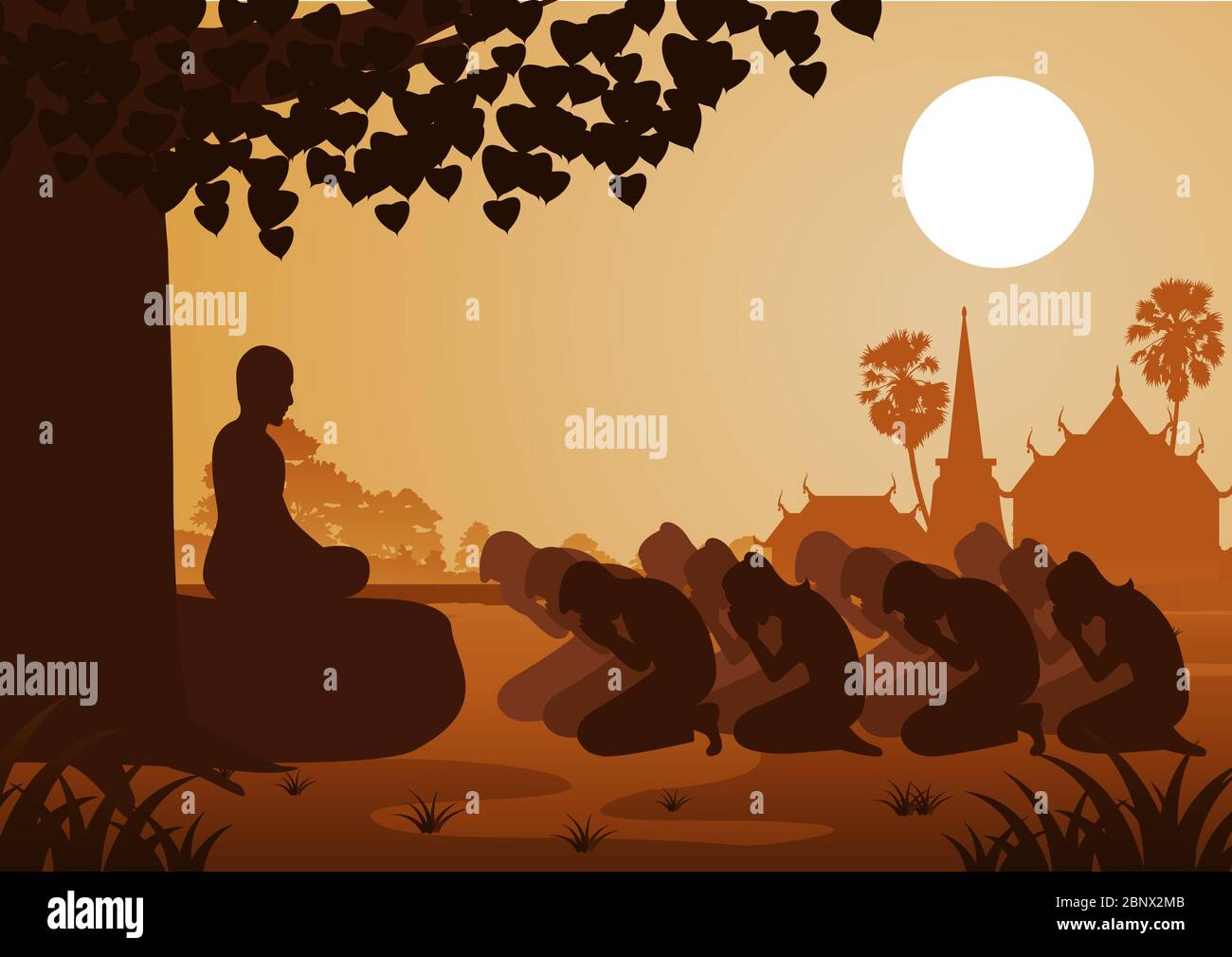Many monks Stock Vector Images - Alamy