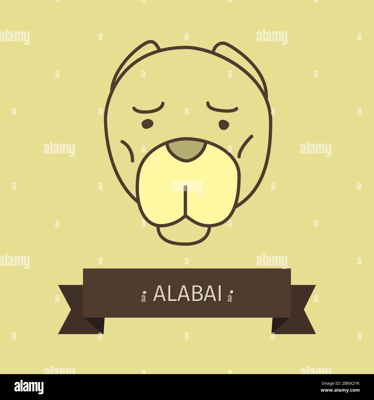 Alabai breed dog for logo design. Vector colored hand drawn dog head ...