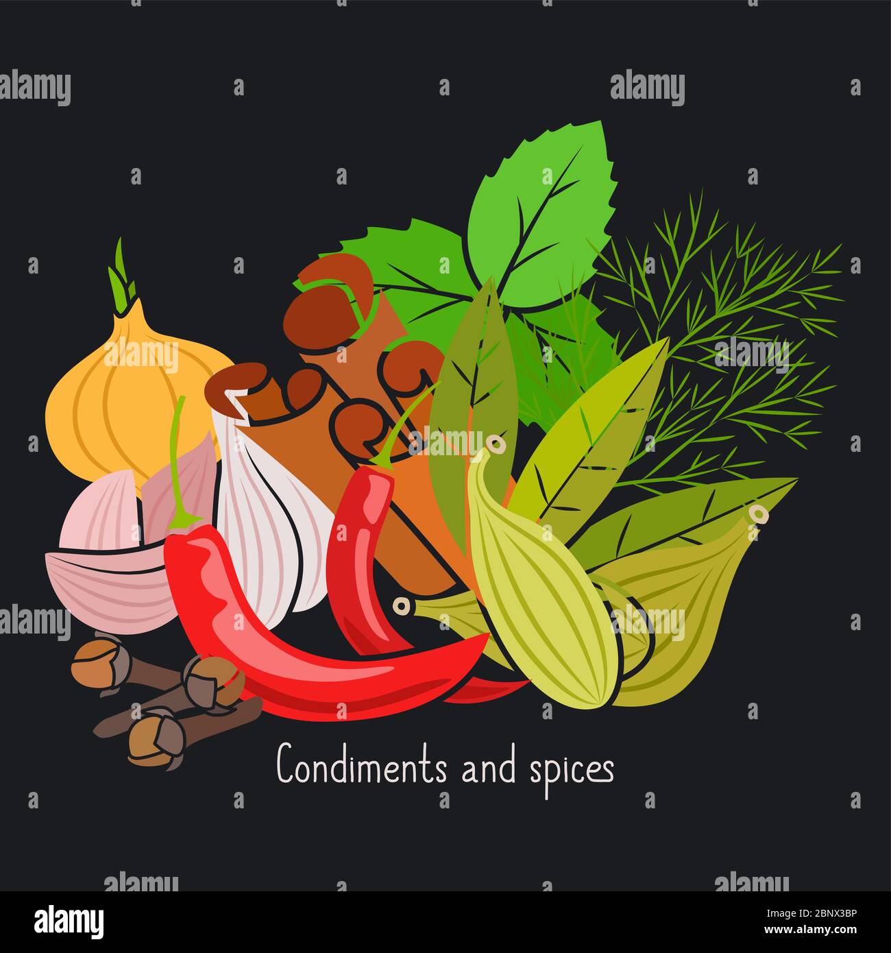 Asian cooking spices Stock Vector Images - Alamy