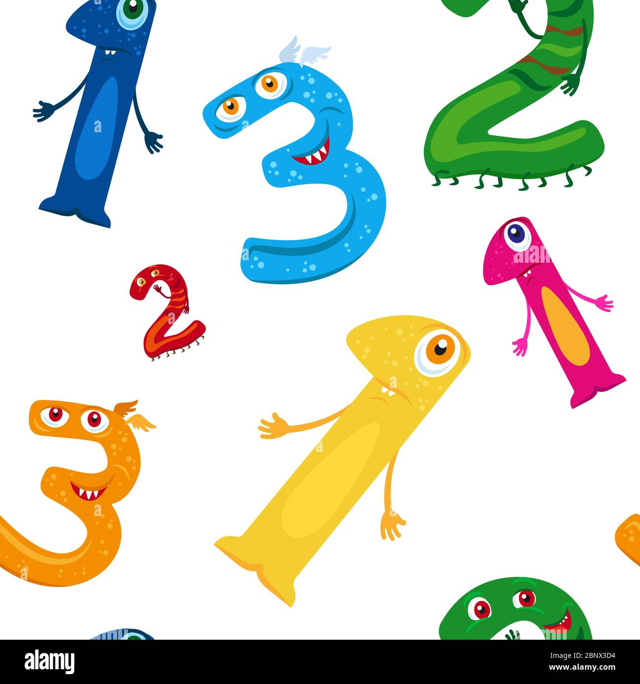 Cute monster 123 numeral seamless pattern. Vector illustration Stock ... Cute monster 123 numeral seamless pattern. Vector illustration Stock ...