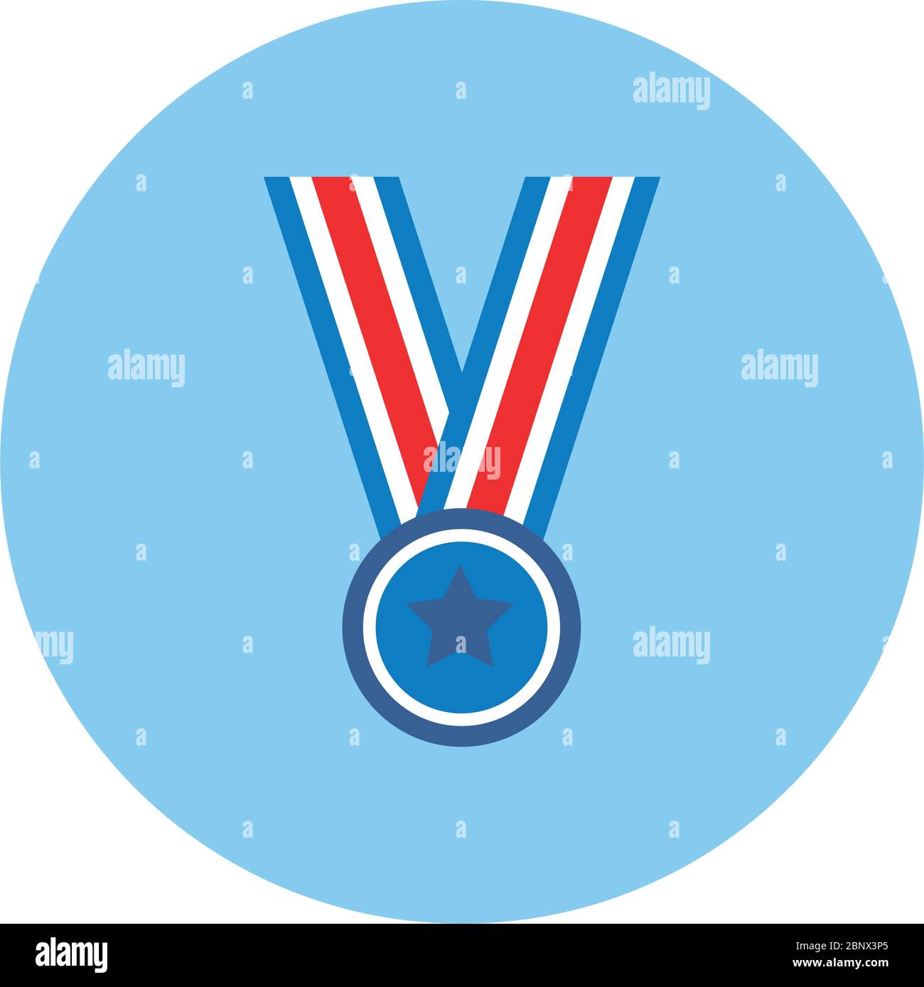 medal with ribbon and star block style Stock Vector Image & Art - Alamy