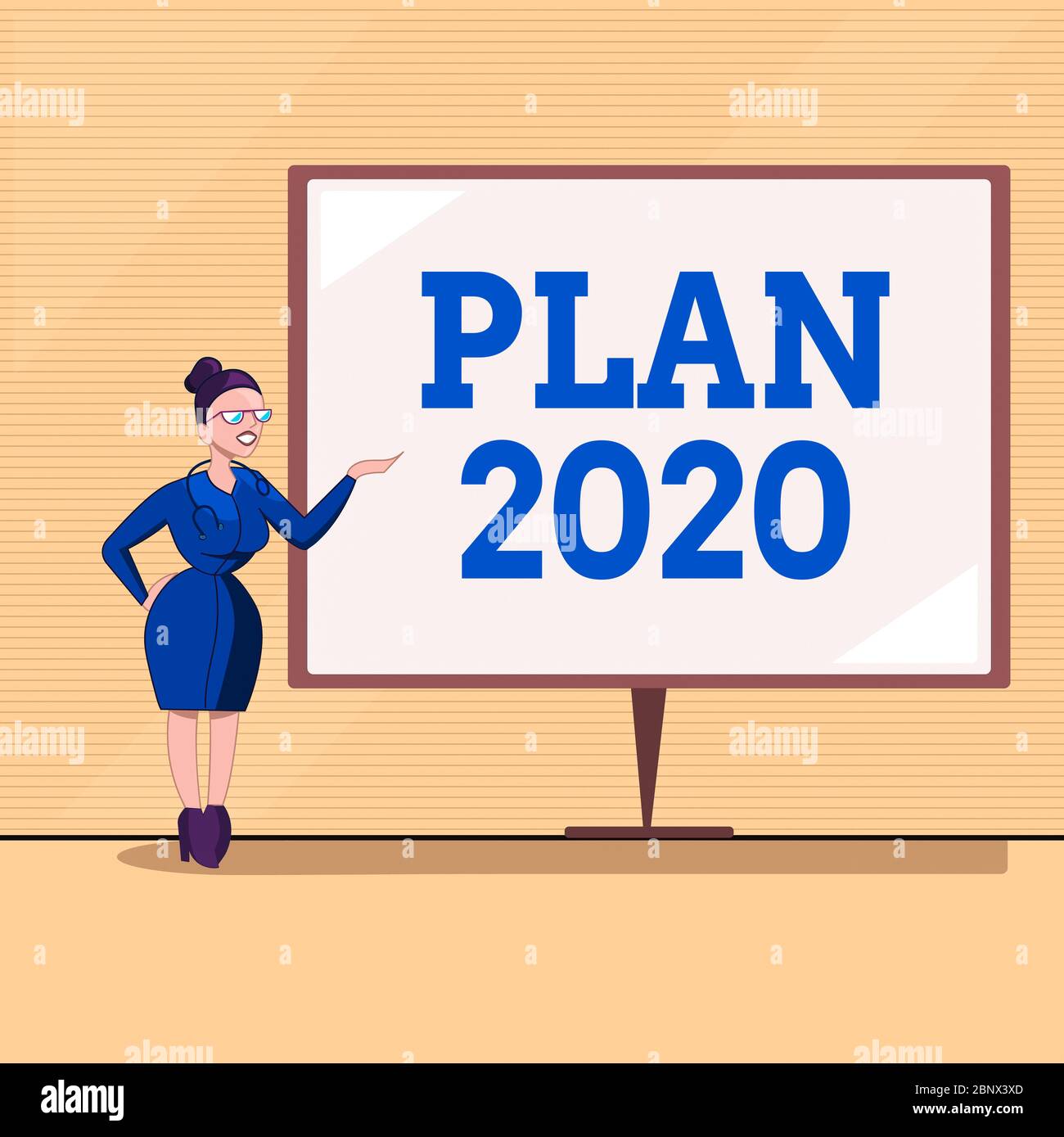 Text sign showing Plan 2020. Business photo text detailed proposal ...