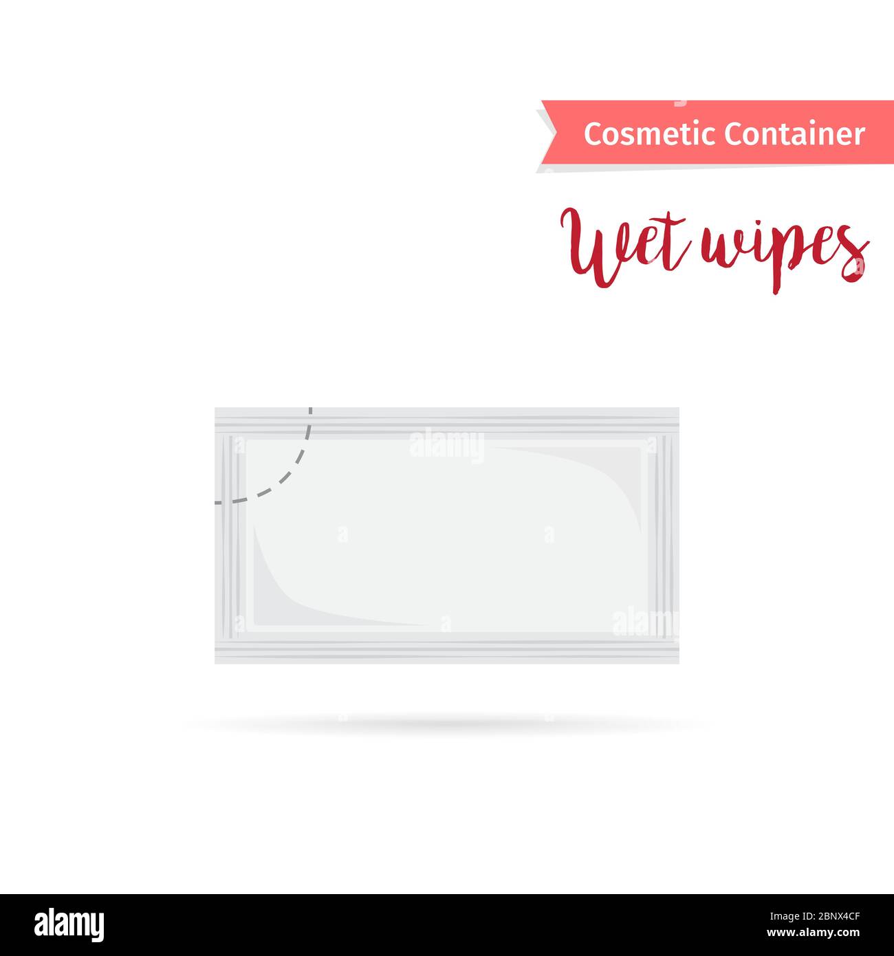 Cosmetic container. Realistic wet wipes with hand drawn inscription ...