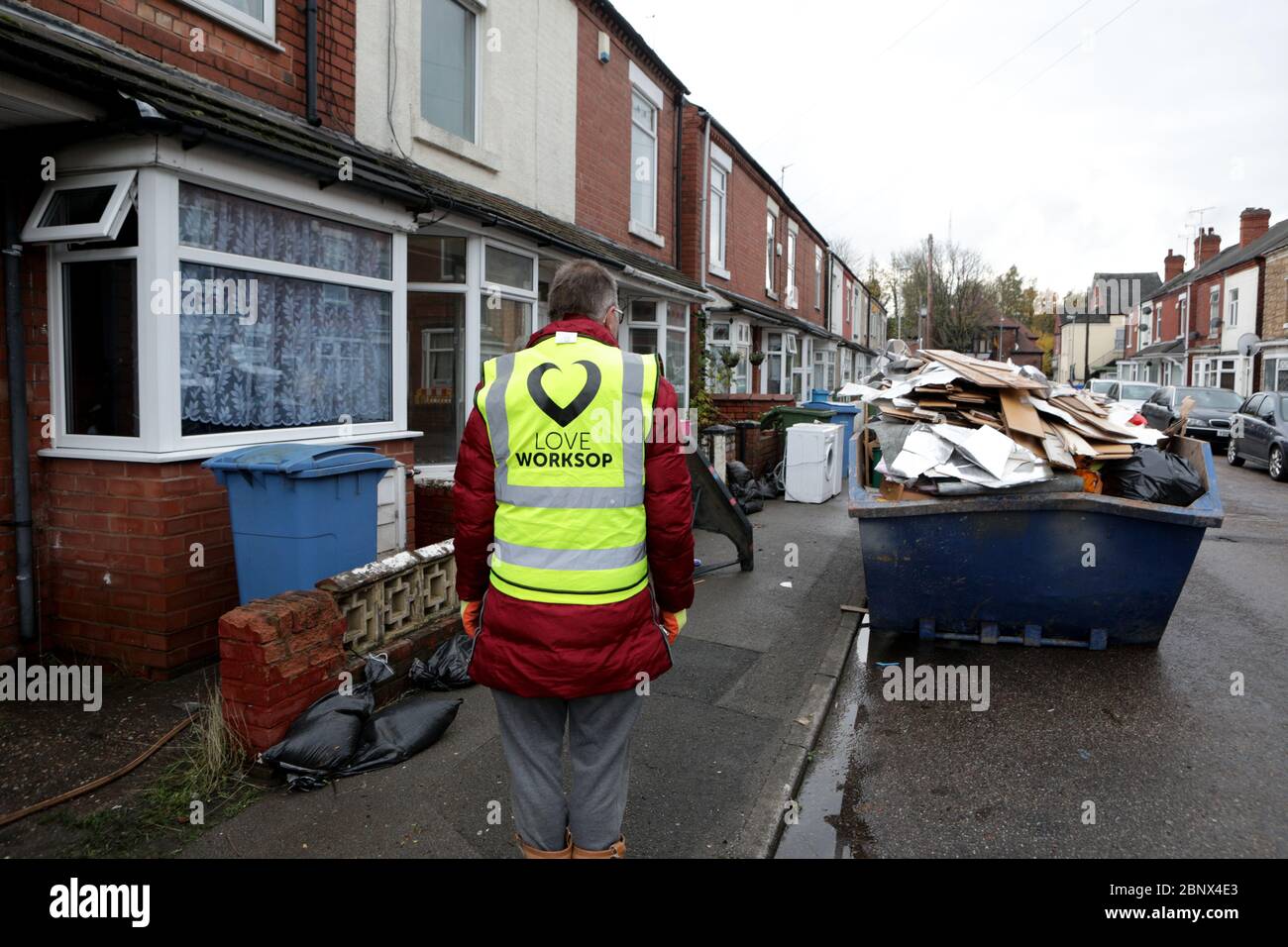 A member of Worksop Christian Community helping the clear up from the ...