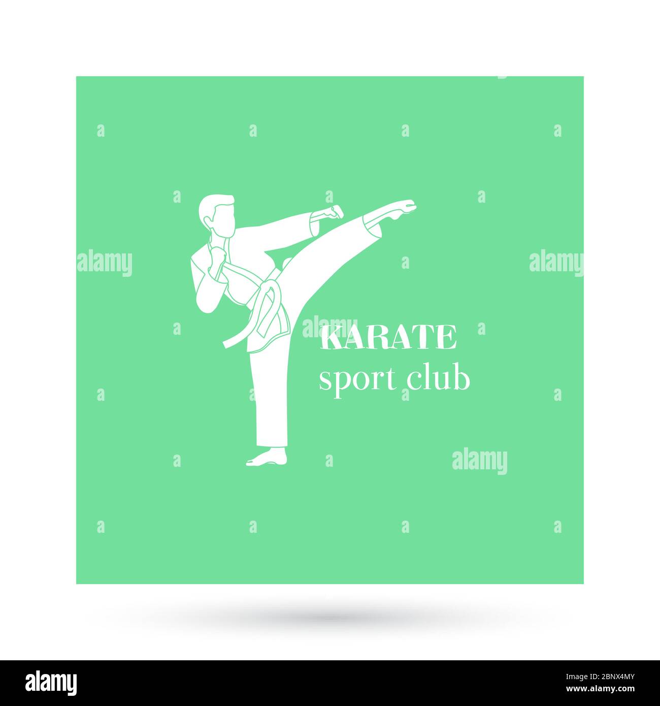 Karate sport club logo design presentation on white. Vector ...