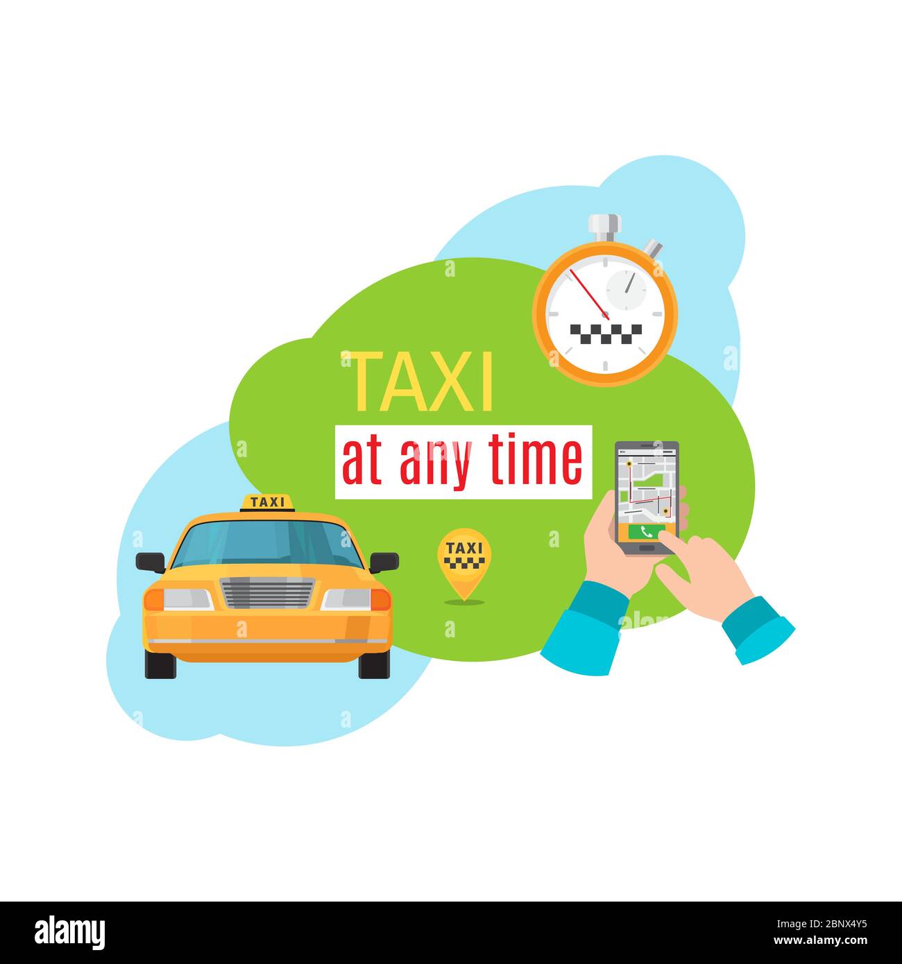 Taxi service vector concept. Isolated colorful vector illustration ...