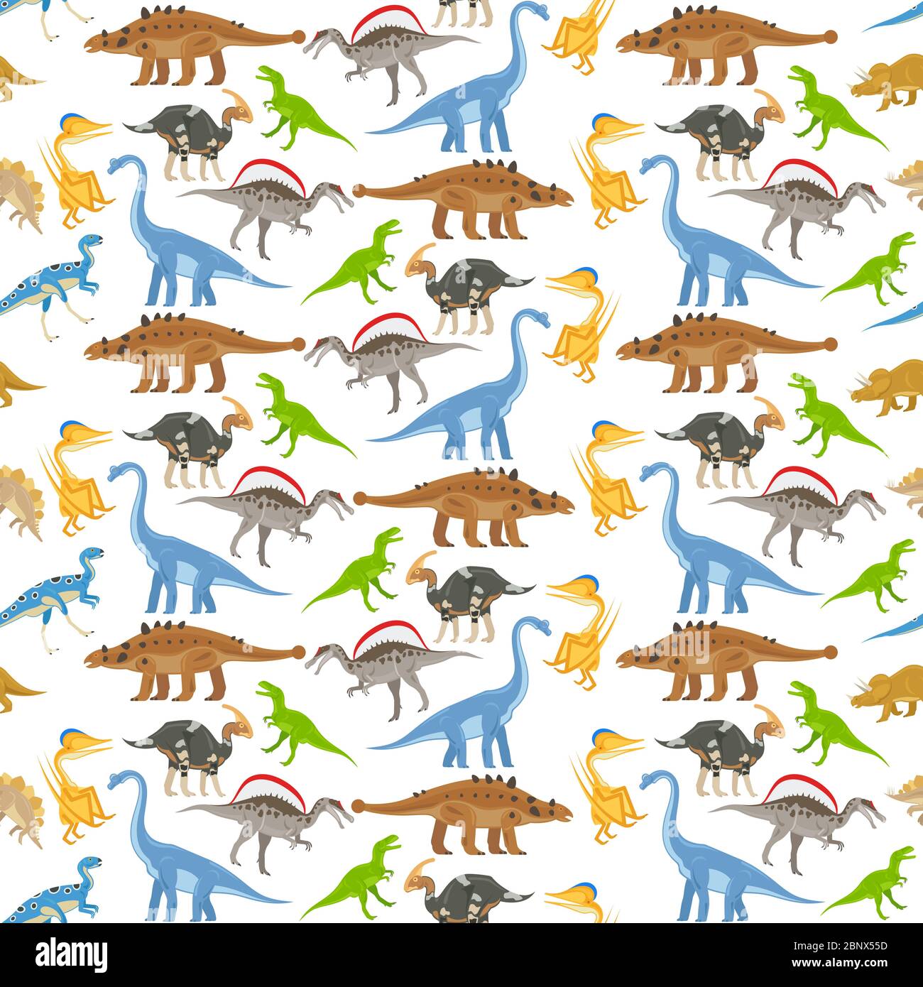 Dinosaur seamless pattern on transparent background vector illustration ...