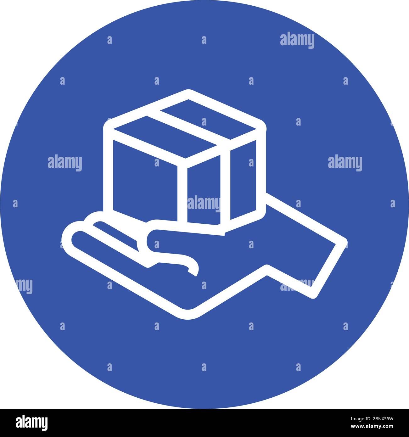 hand lifting box delivery service block style Stock Vector Image & Art ...