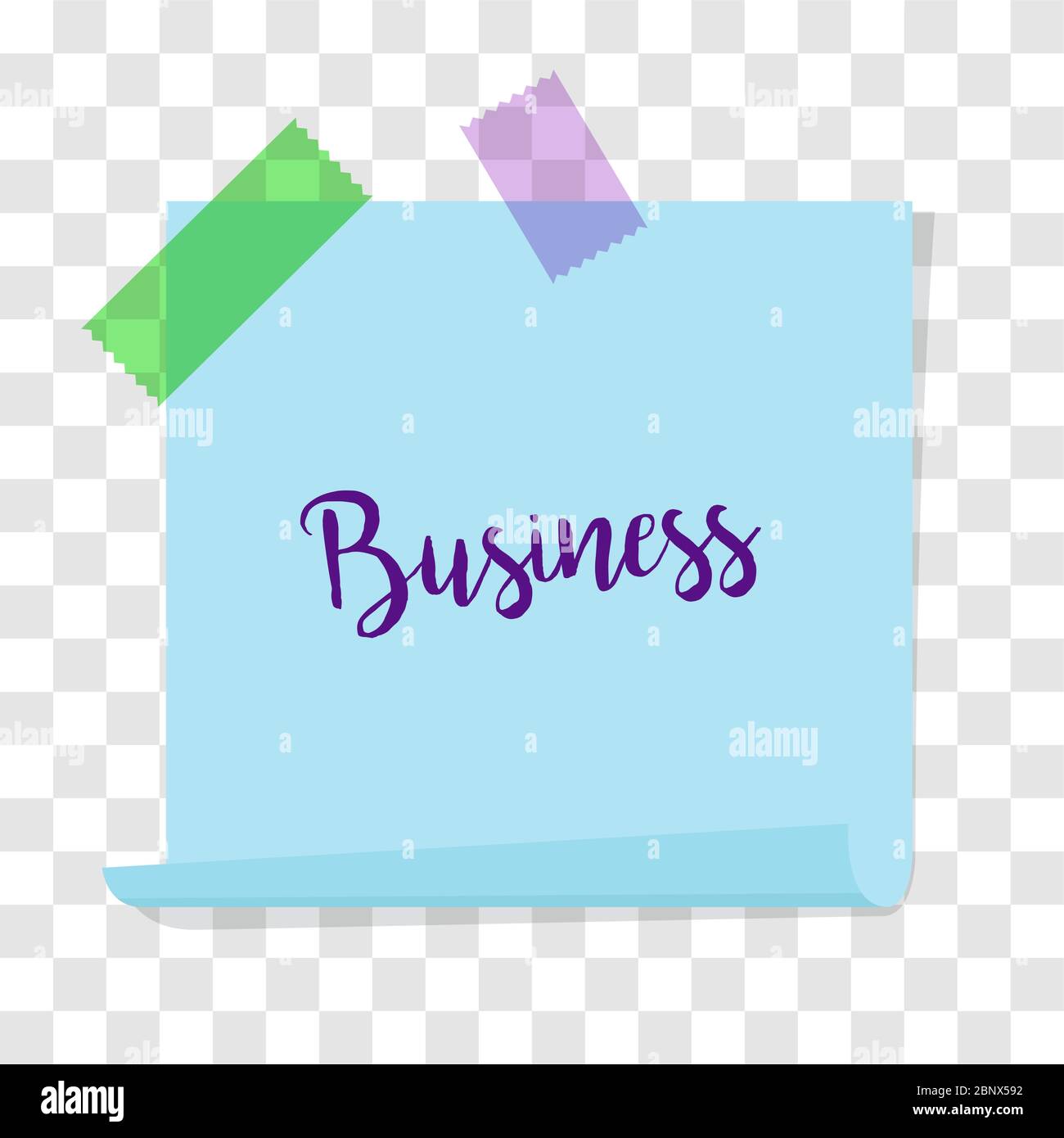 Note paper, post memo paper for business design isolated on transparent ...