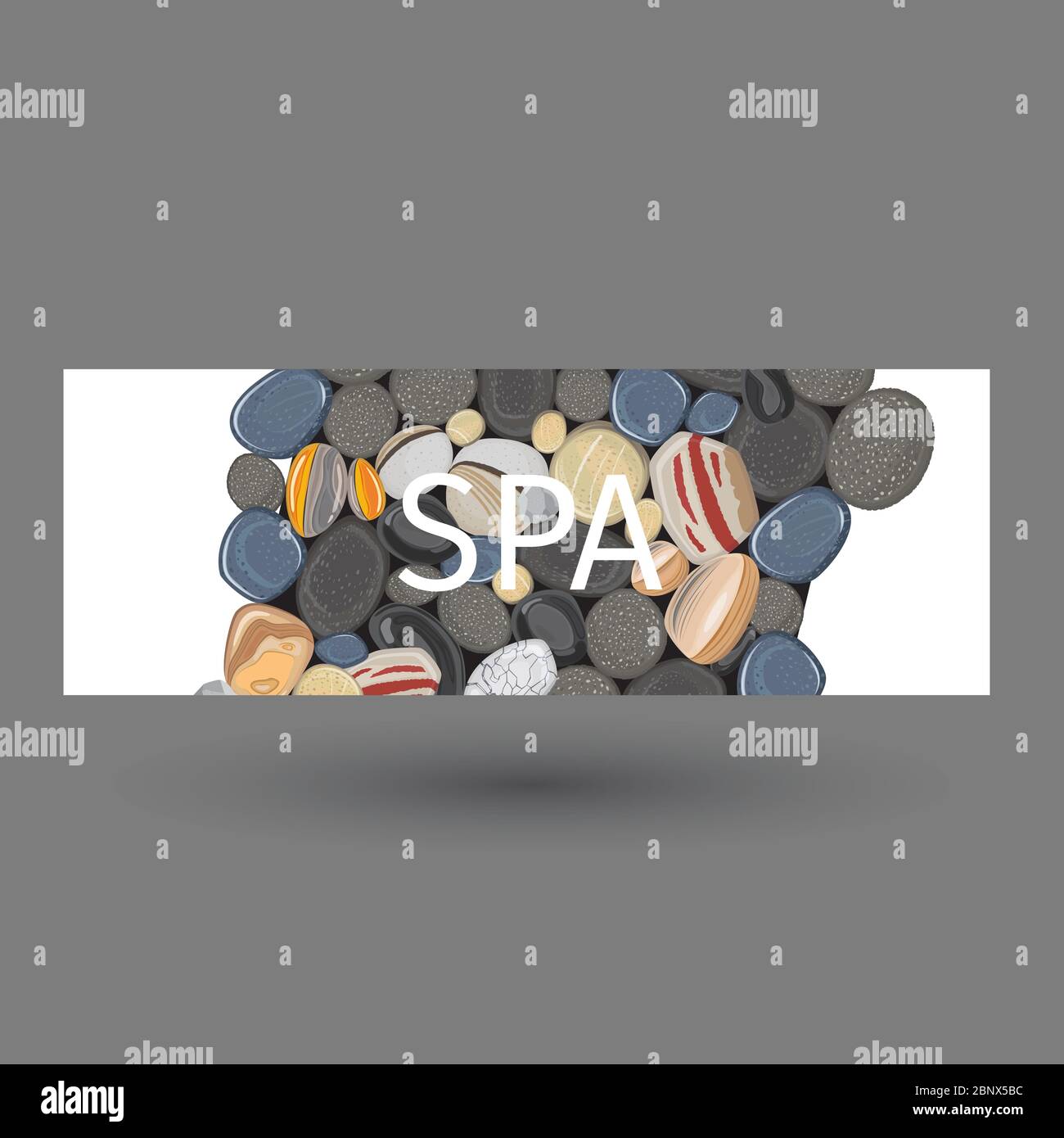 Spa fashion flyer or header with river stones. Vector illustration ...